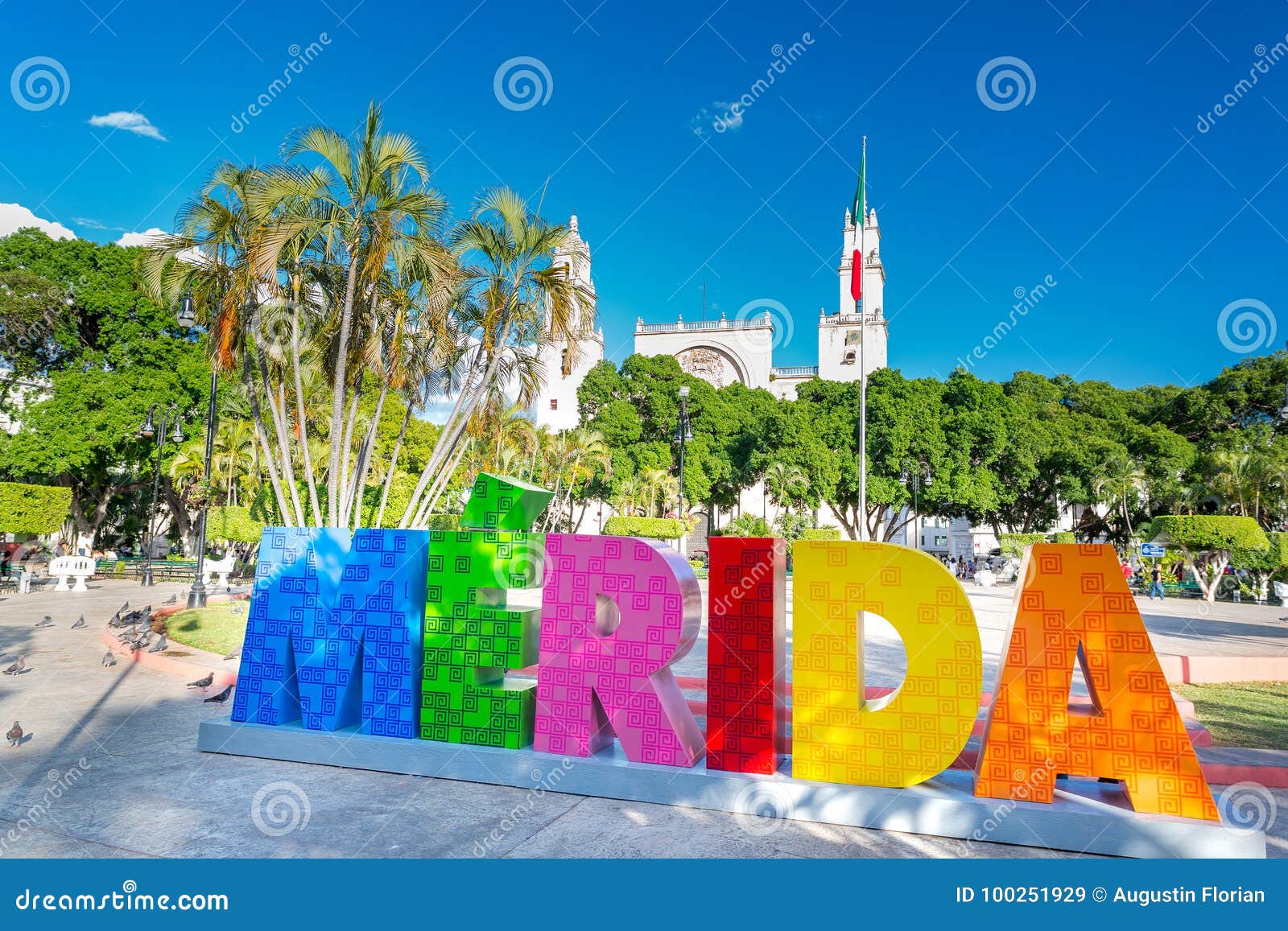 Merida, Mexico. Colorful Letters. Stock Image - Image of downtown ...