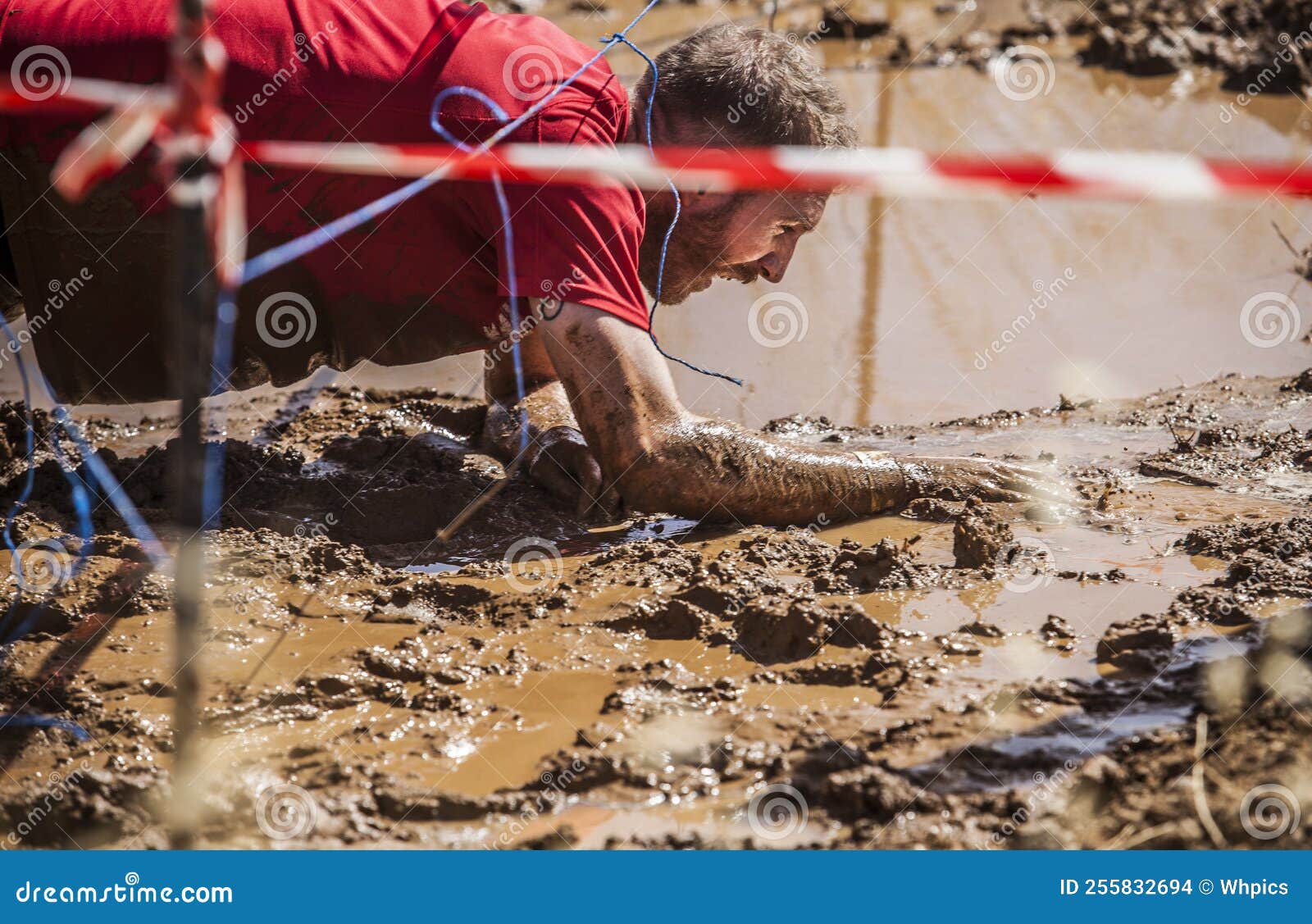 Crawling under wire editorial stock image. Image of action - 255832694