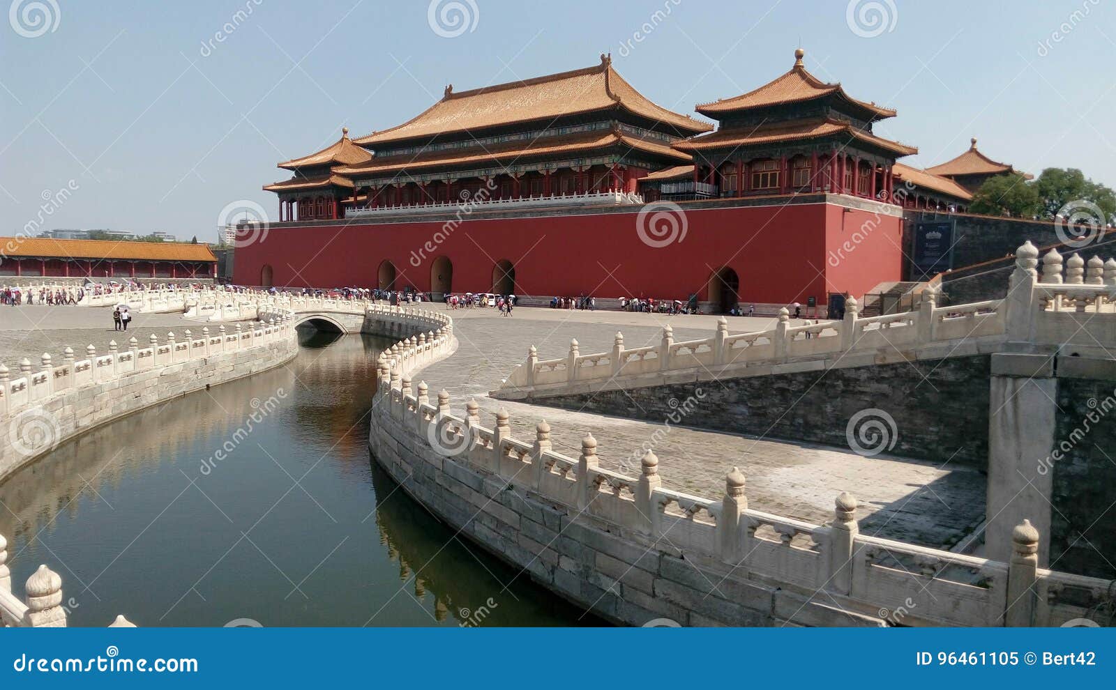 Meridian Gate, Forbidden City, Beijing Stock Image - Image of bridge ...