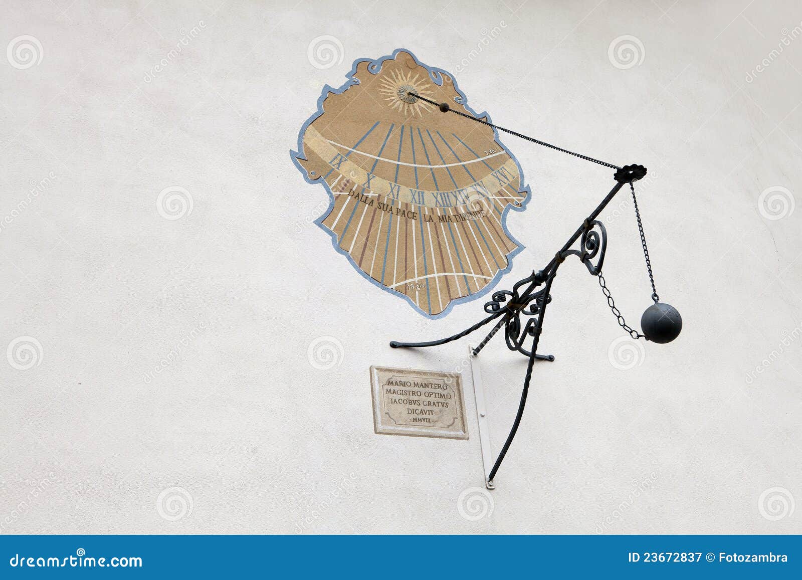 Meridiana stock image. Image of antiquity, painting, sundial - 23672837