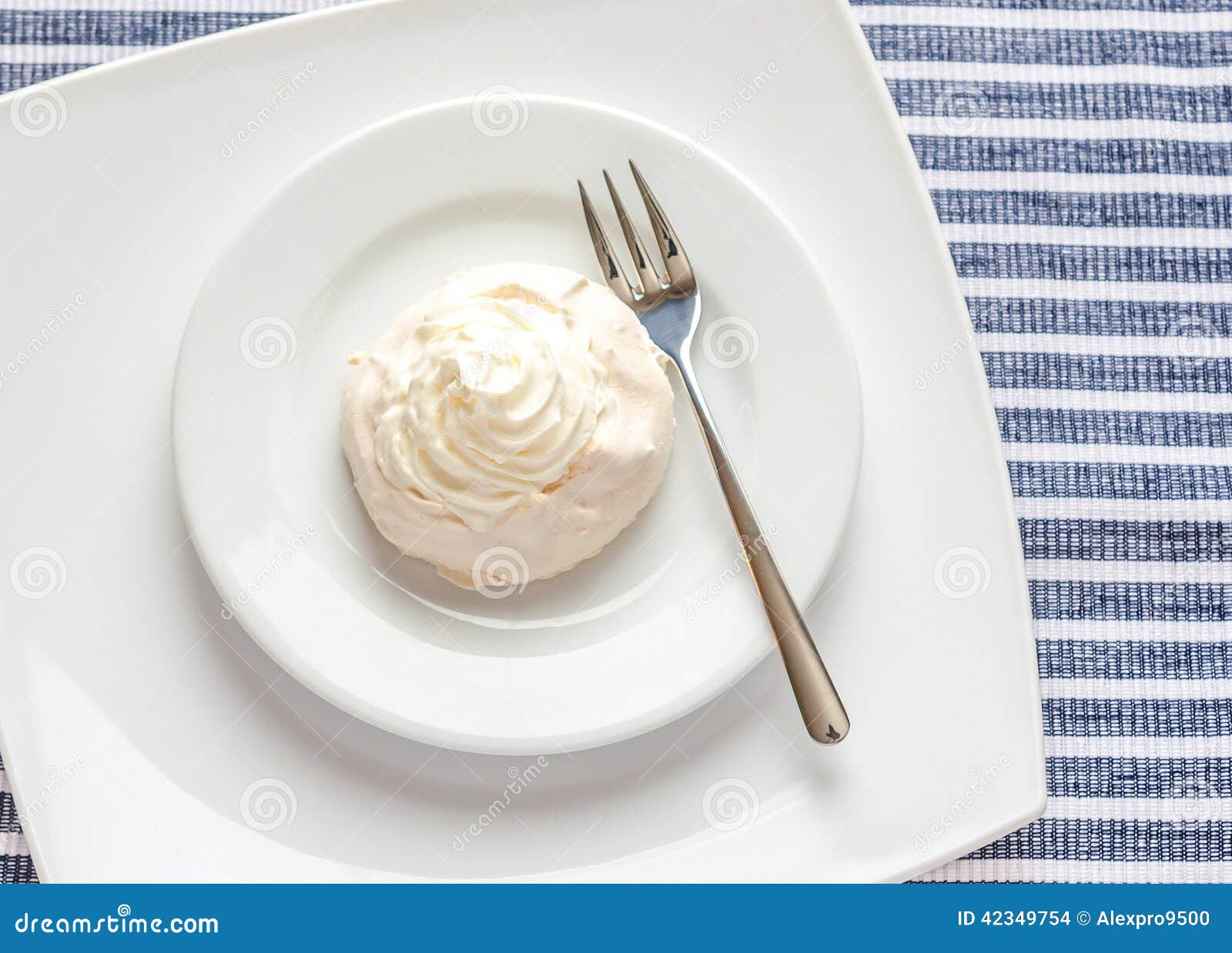 Meringue Cake with Whipped Cream Stock Photo - Image of dairy, square ...