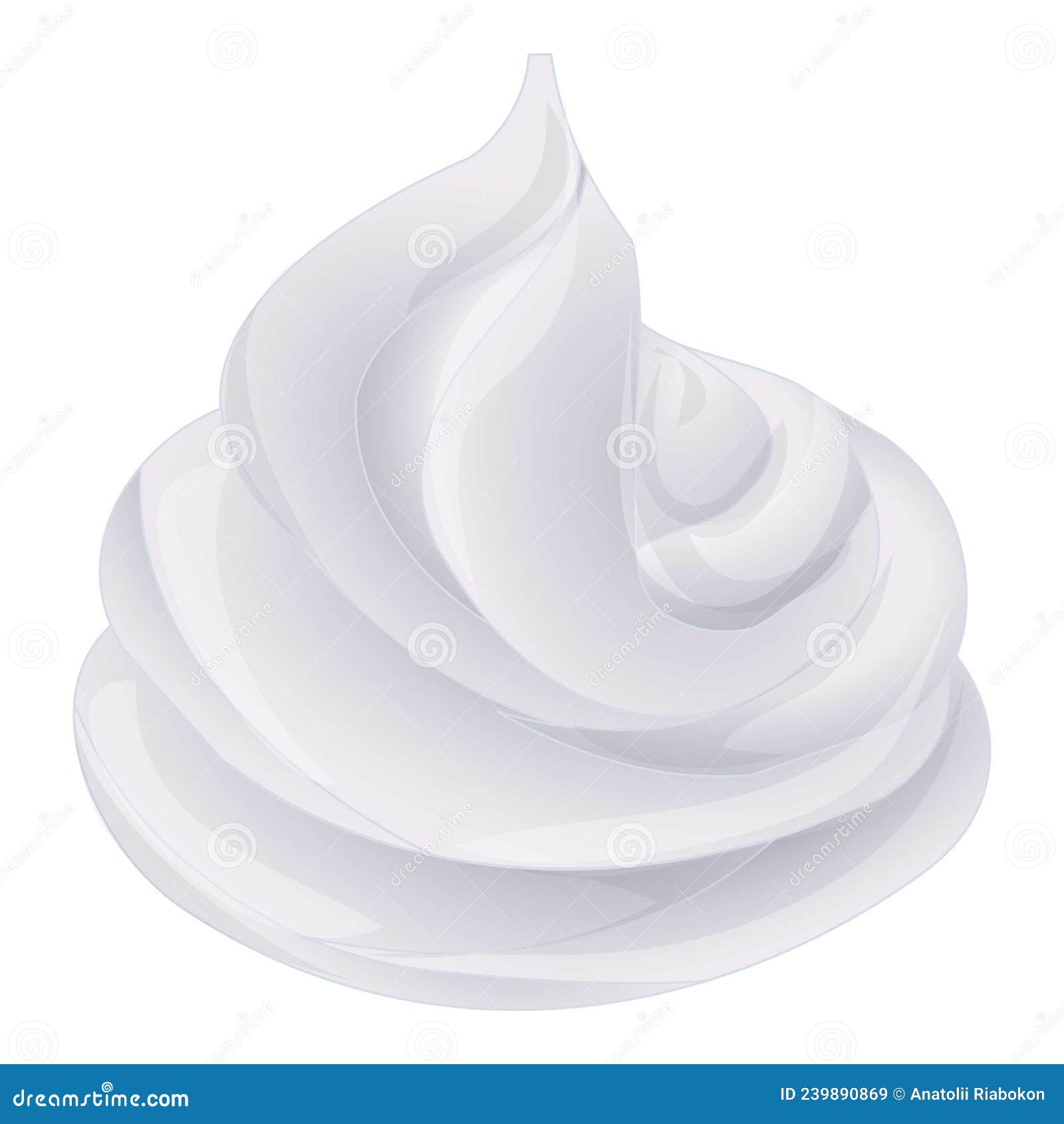 Meringue Cream Icon Cartoon Vector Cake Foam Stock Vector