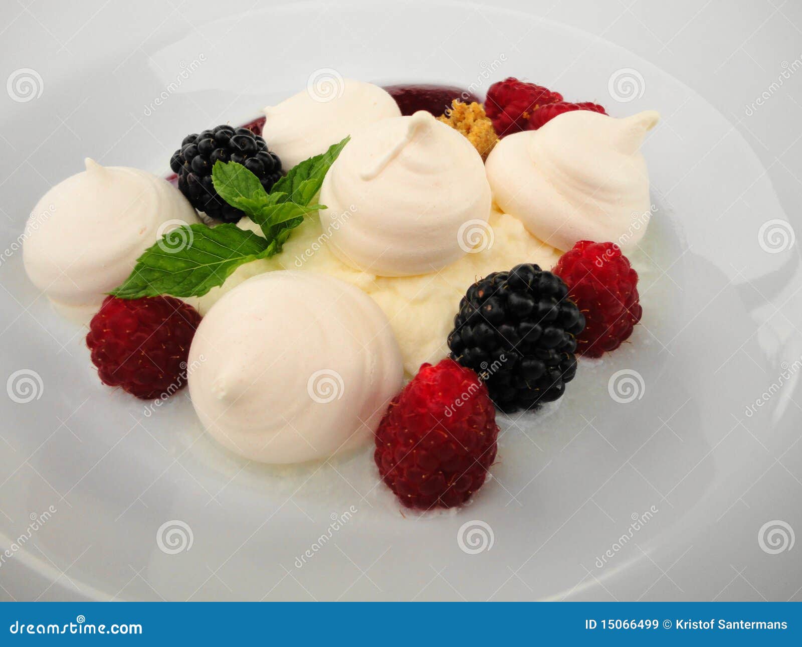 Meringue dessert stock image. Image of sugar, blackberry - 15066499