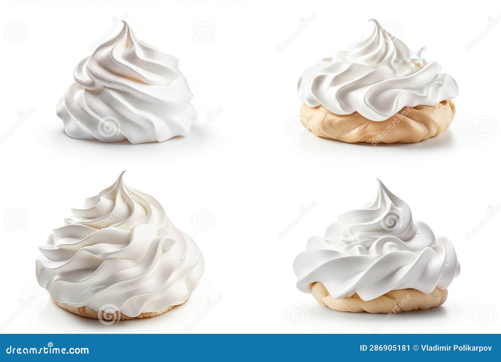 Meringue Set Isolated on White Background Stock Illustration ...