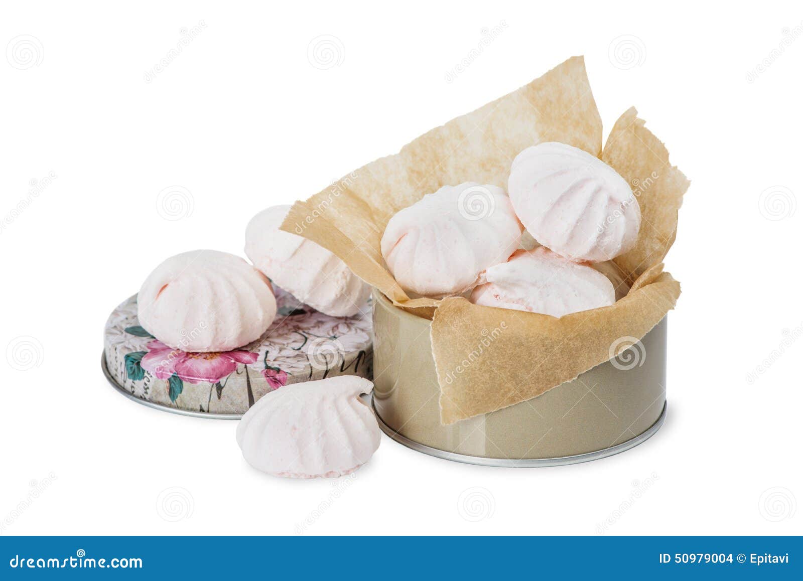 Meringues in the box stock photo. Image of white, round - 50979004
