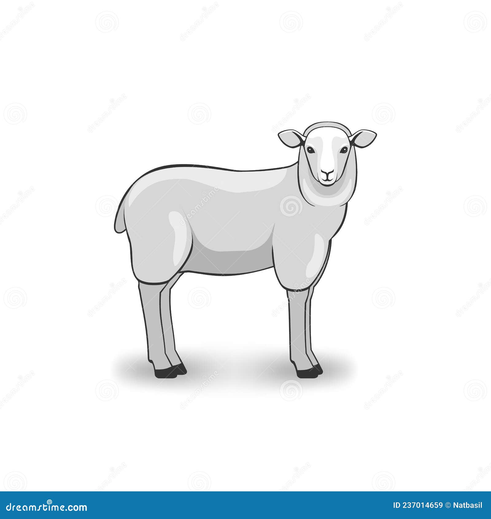 Merino Ram On White Background Cartoon Vector | CartoonDealer.com ...