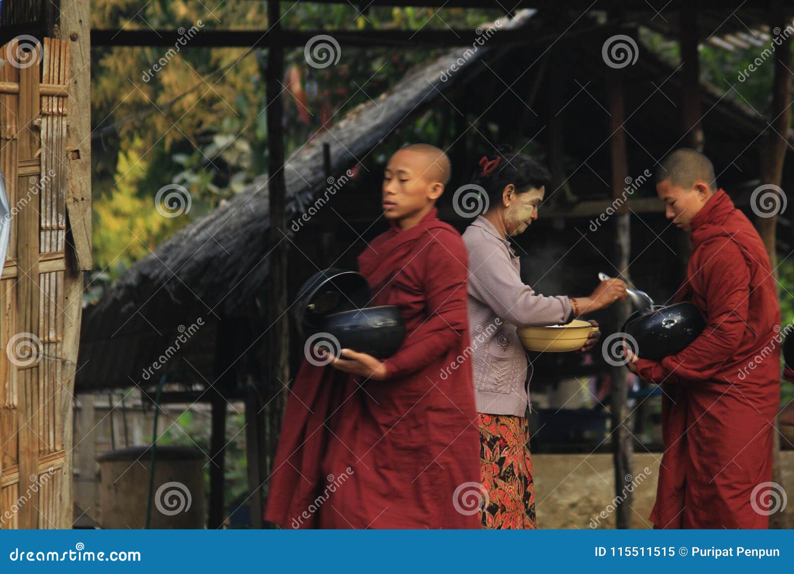 Morning Activities of the Monks in Burma. Editorial Image - Image of ...