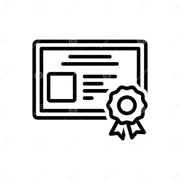 Black Line Icon for Merit, Qualification and Excellence Stock ...