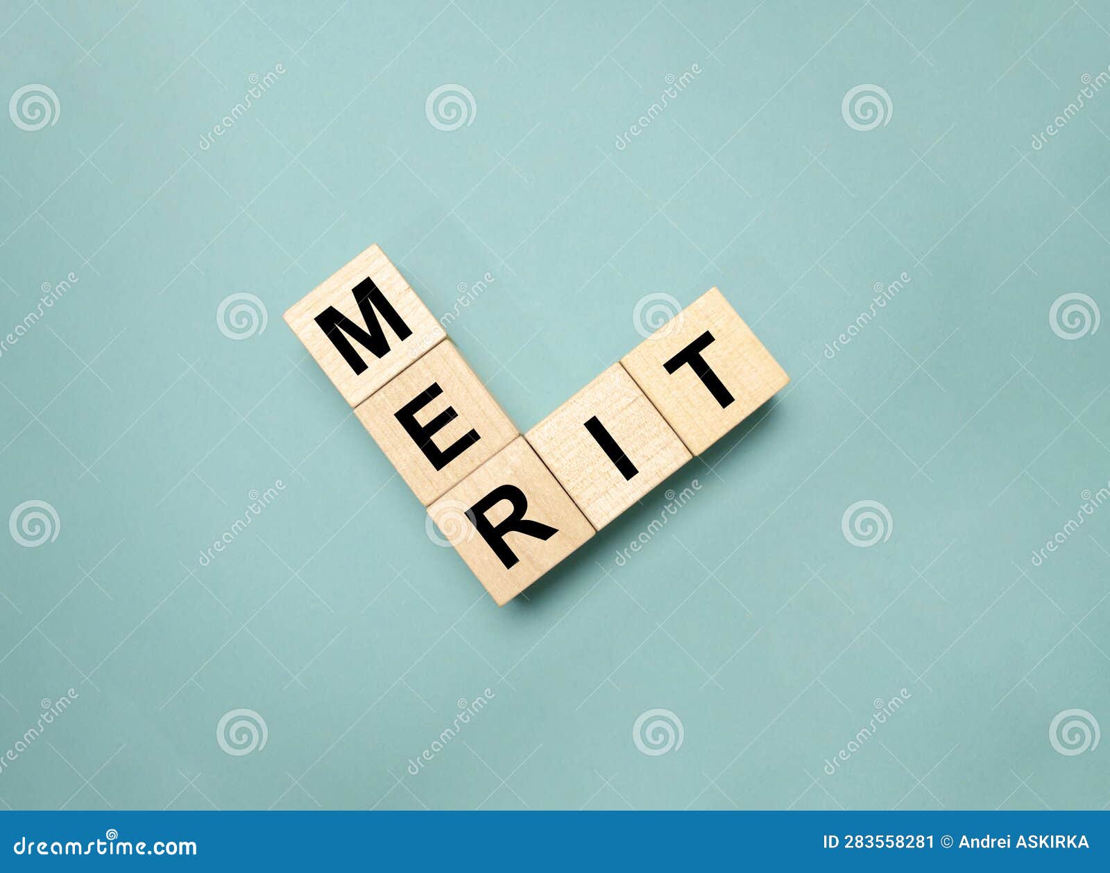 MERIT Wooden Blocks with "MERIT" Text of Concept Stock Image - Image of ...