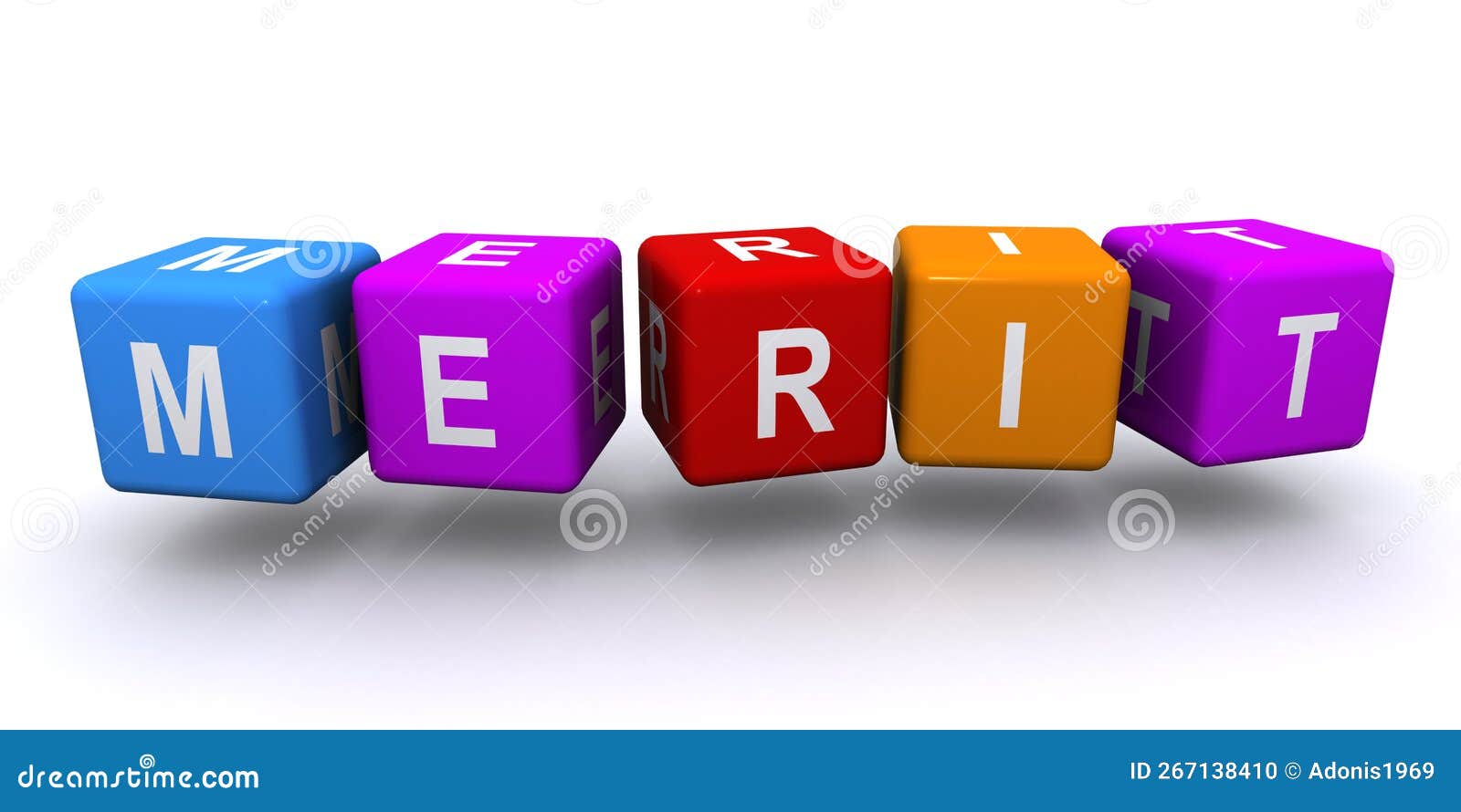 Merit word block on white stock illustration. Illustration of cover ...