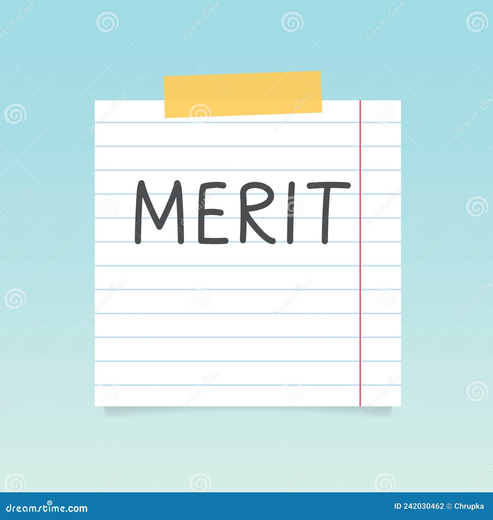 Merit Word Written on Paper Note Stock Vector - Illustration of ...