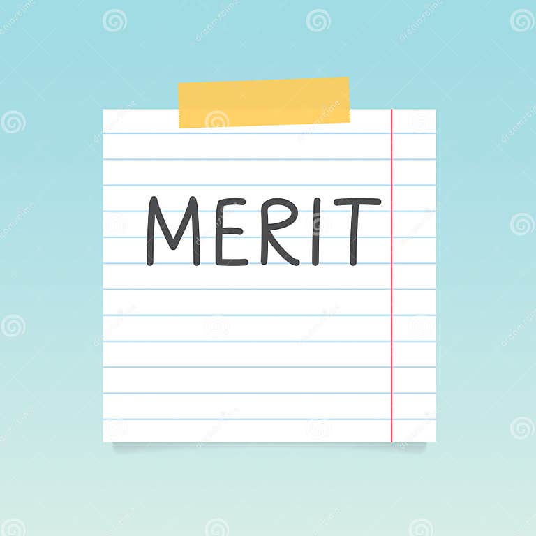 Merit Word Written on Paper Note Stock Vector - Illustration of ...