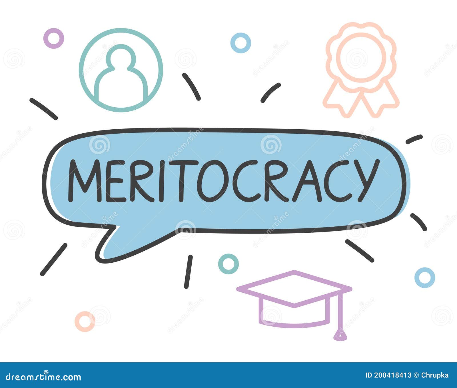 Meritocracy word concept stock vector. Illustration of opportunities ...
