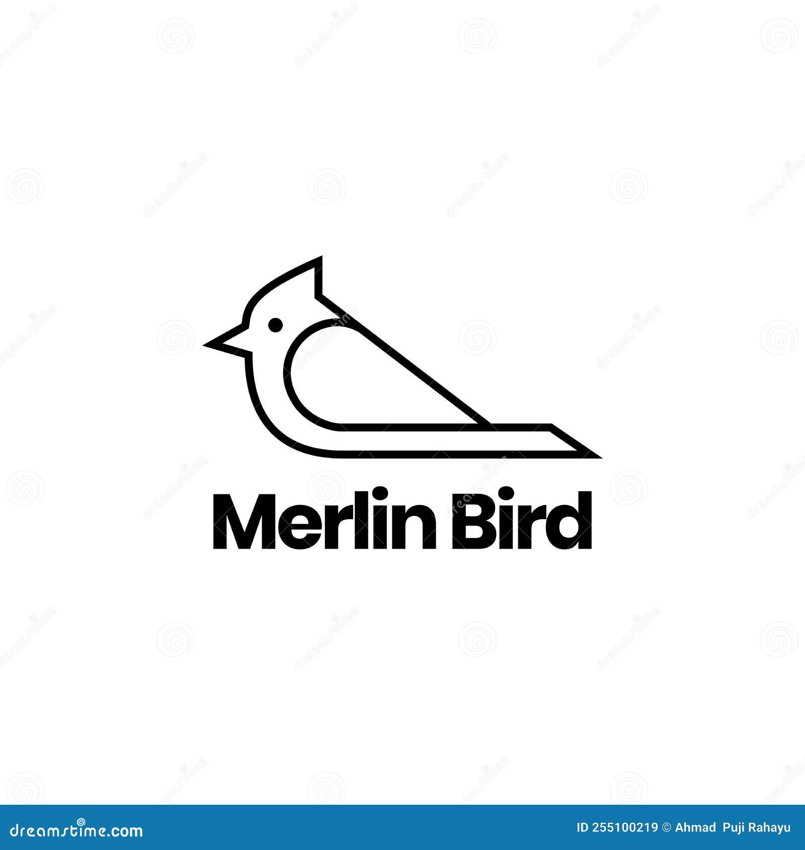 Merlin Bird Minimal Logo Design Stock Vector - Illustration of ...