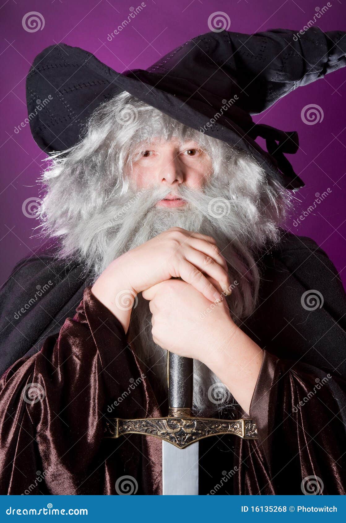 Merlin with sword stock photo. Image of horror, potter - 16135268