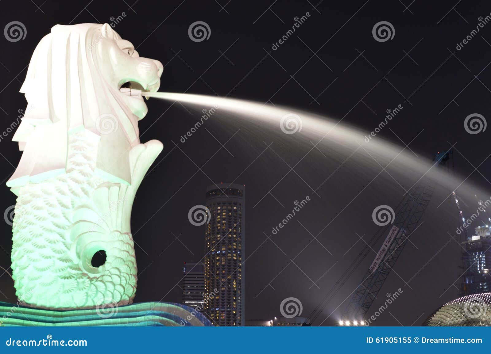 Merlion editorial image. Image of element, water, spraying - 61905155