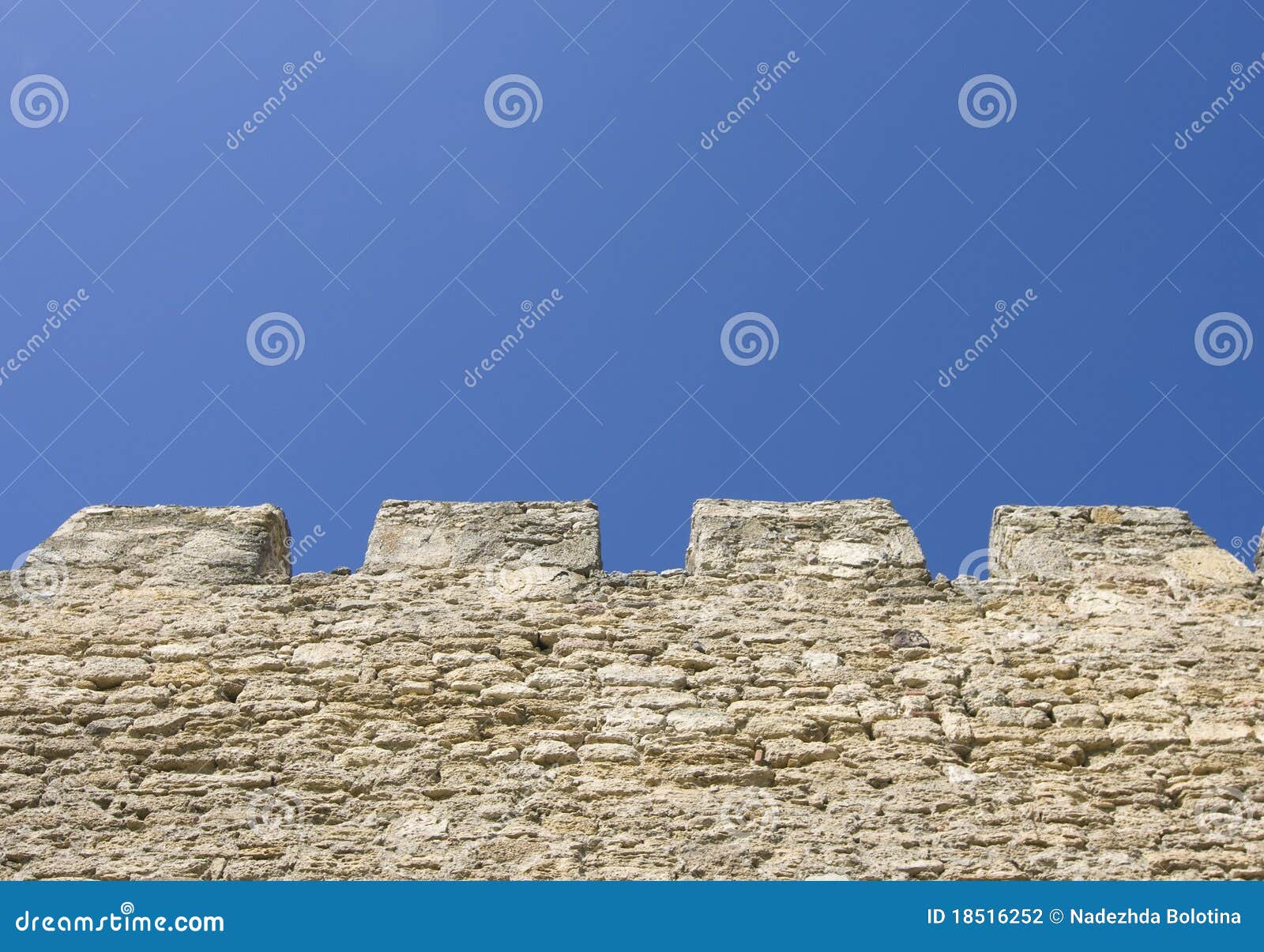 Merlons of an Old Fortress Wall Stock Photo - Image of clear, famous ...