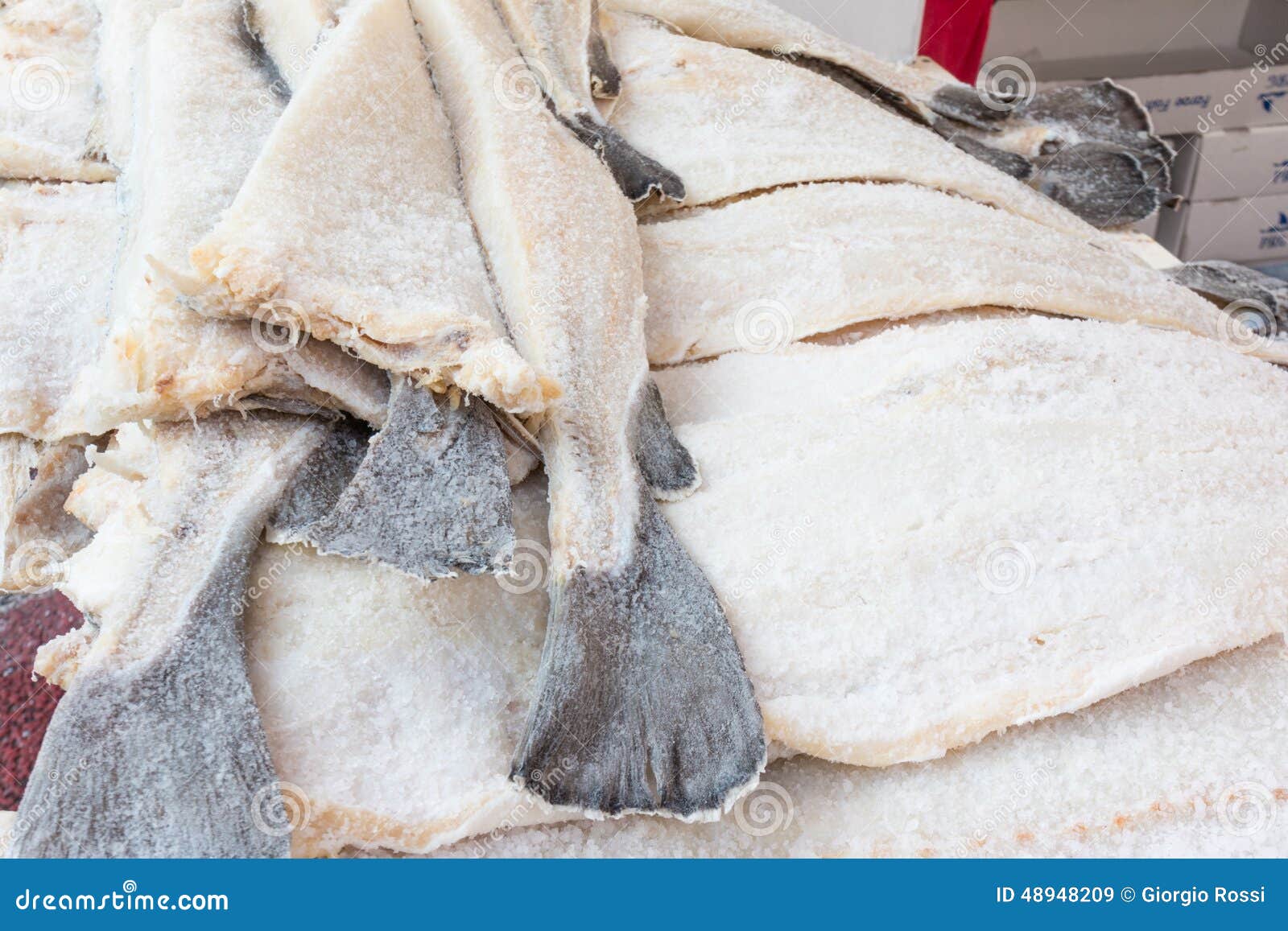 Merluzzo Salato Merluzzo Secco Impilato Immagine Stock - Immagine di ...