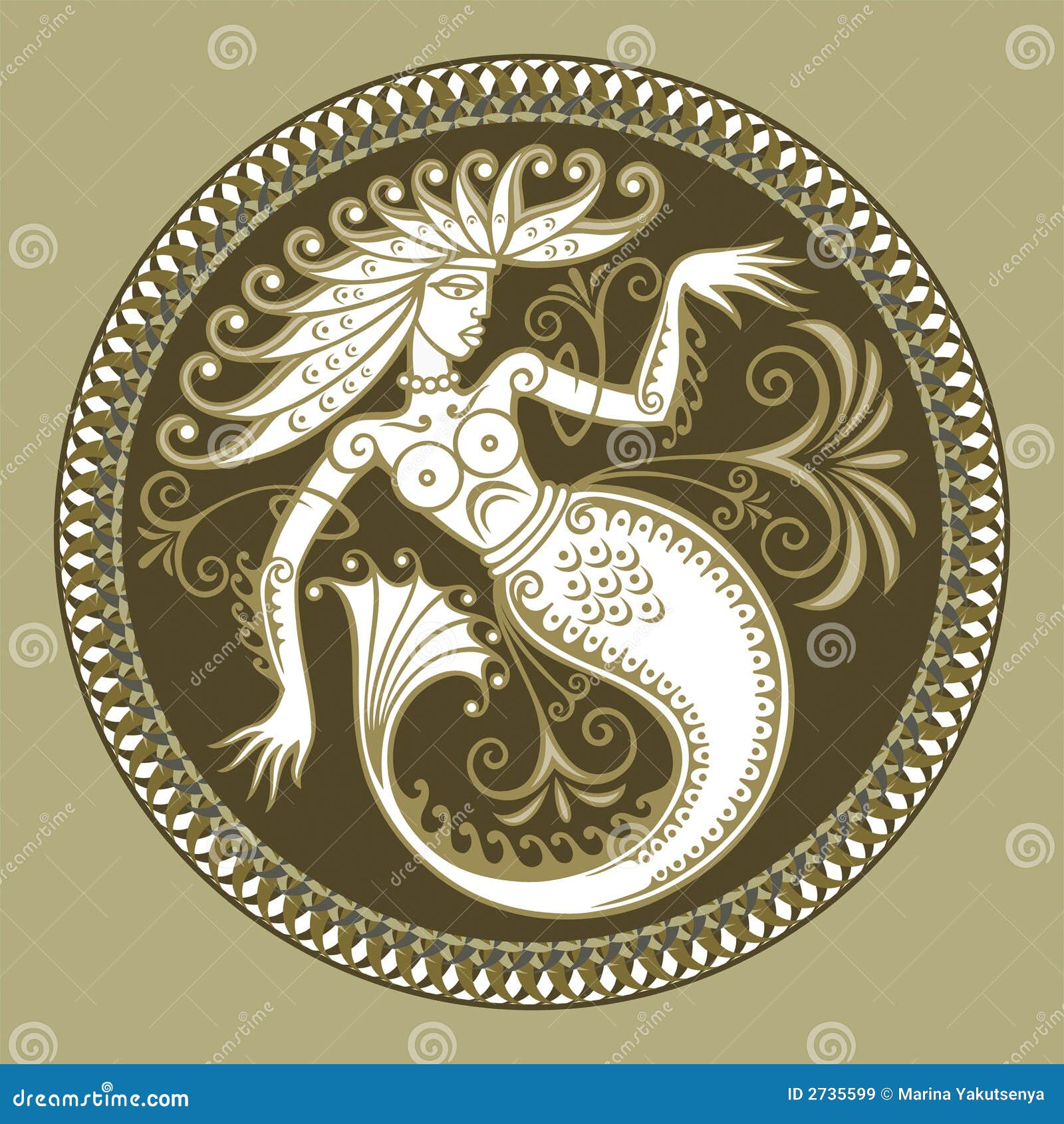 Mermaid stock vector. Illustration of element, ornament - 2735599