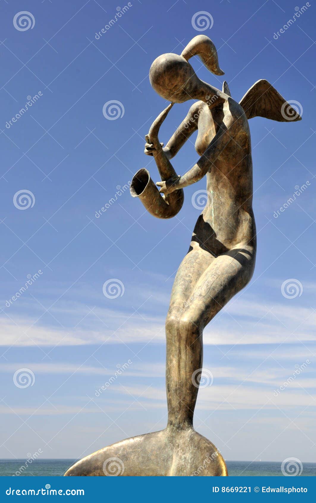 Mermaid Angel Playing the Saxaphone Stock Image - Image of statue ...