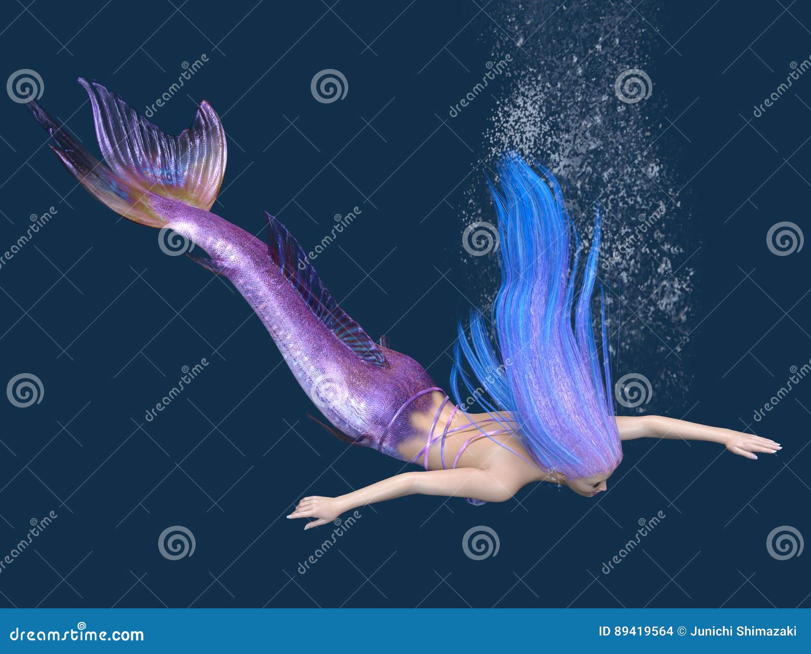 Mermaid stock illustration. Illustration of hair, tale - 89419564