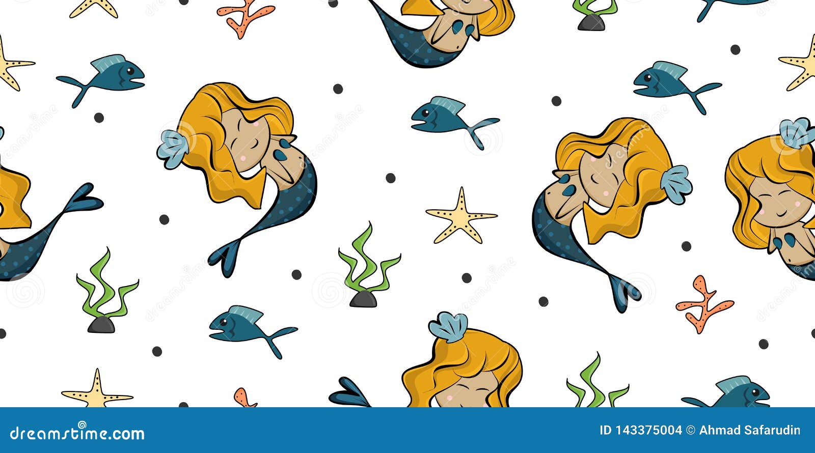 Mermaid Design Cartoon Vector | CartoonDealer.com #48538933