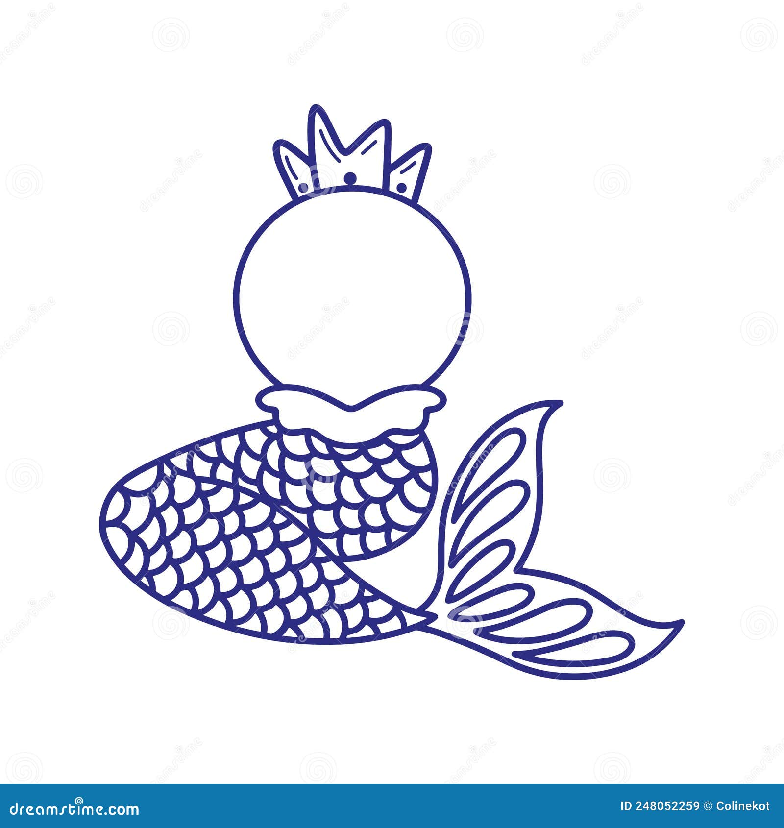 Mermaid frame stock vector. Illustration of logo, line - 248052259