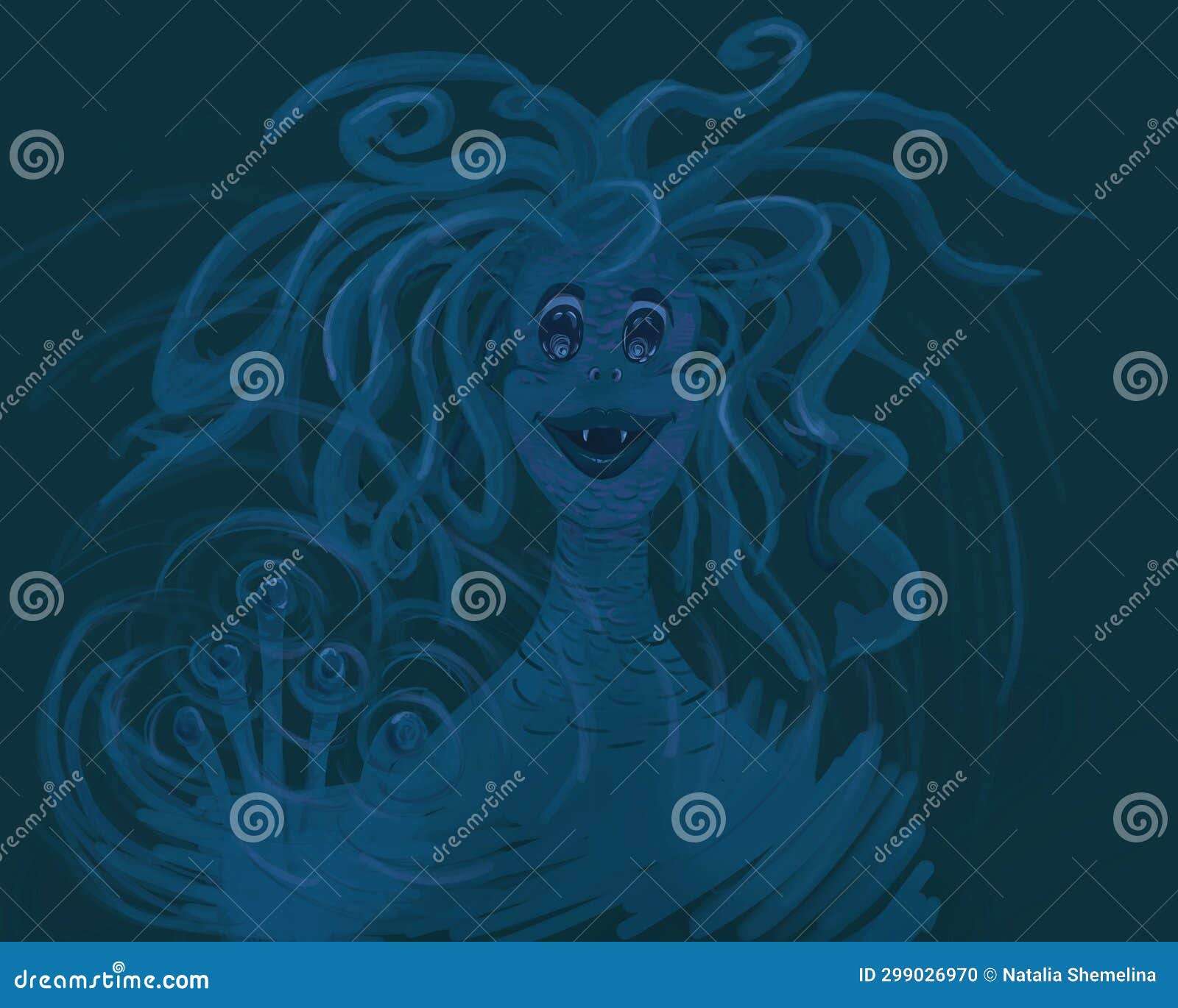 Mermaid Illustration, Underwater, Horror Scary Illustration Stock ...