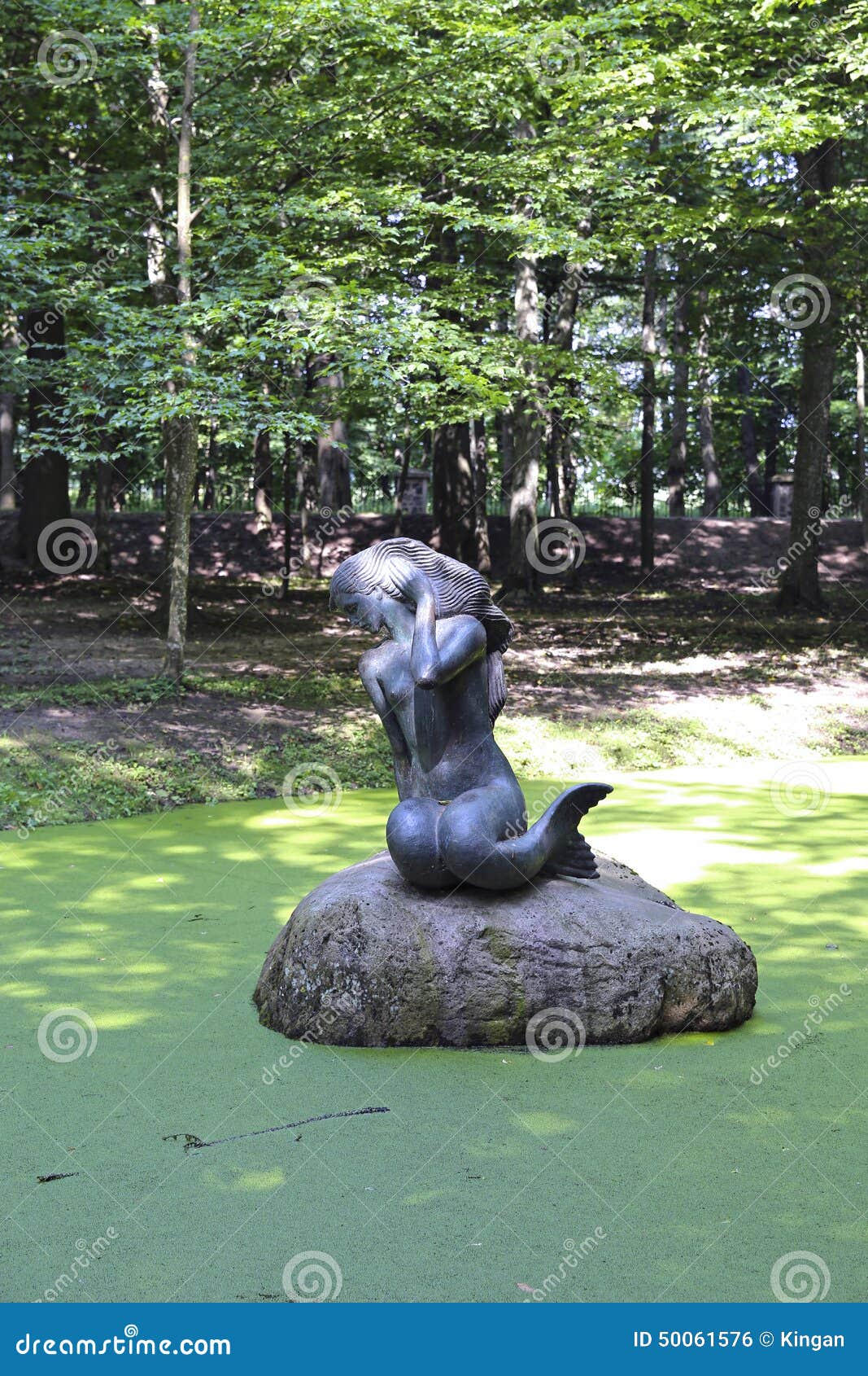 Mermaid Monument in the Old Park Stock Photo - Image of mythical ...