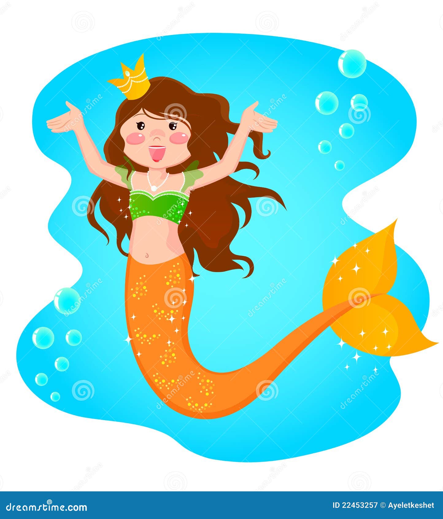 MERMAID PRINCESS VIOLET LIGHT 03 Vector Illustration | CartoonDealer ...