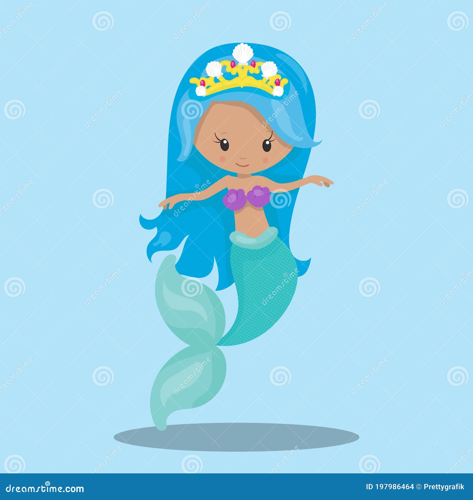 MERMAID PRINCESS BLUE LIGHT 08 Stock Vector - Illustration of cartoon ...