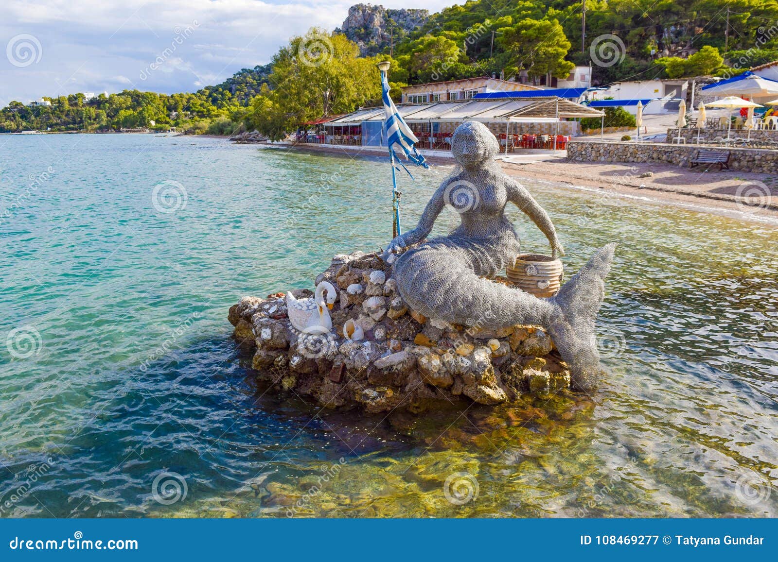 The mermaid sculpture. editorial photography. Image of landscape ...