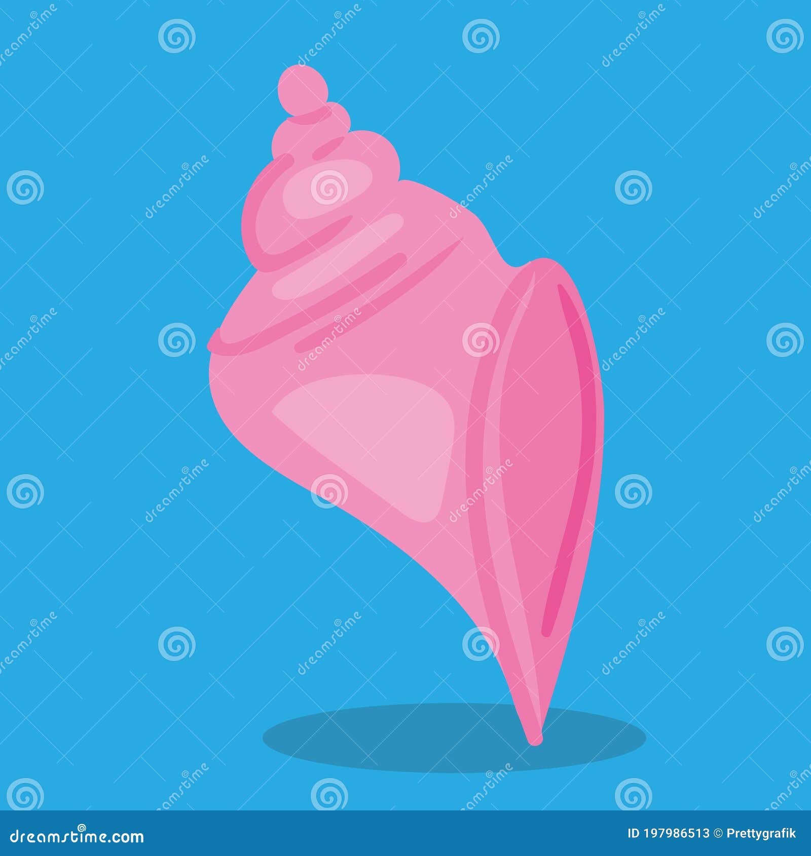 Mermaid shell pink 17 stock vector. Illustration of cartoon - 197986513