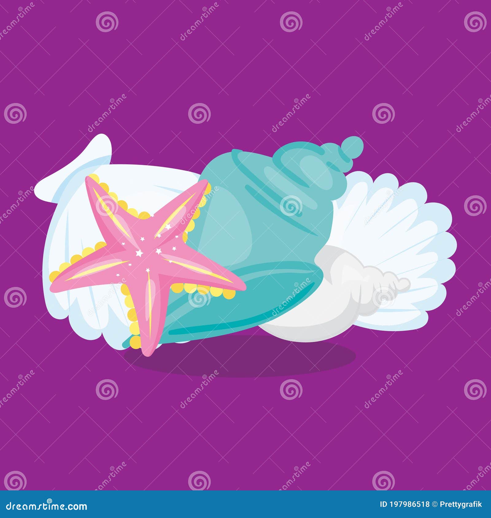 Mermaid shells 2 08 stock vector. Illustration of mermaid - 197986518