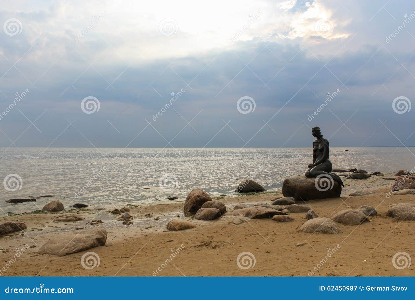 Mermaid on the shore stock image. Image of mermaid, horizon - 62450987