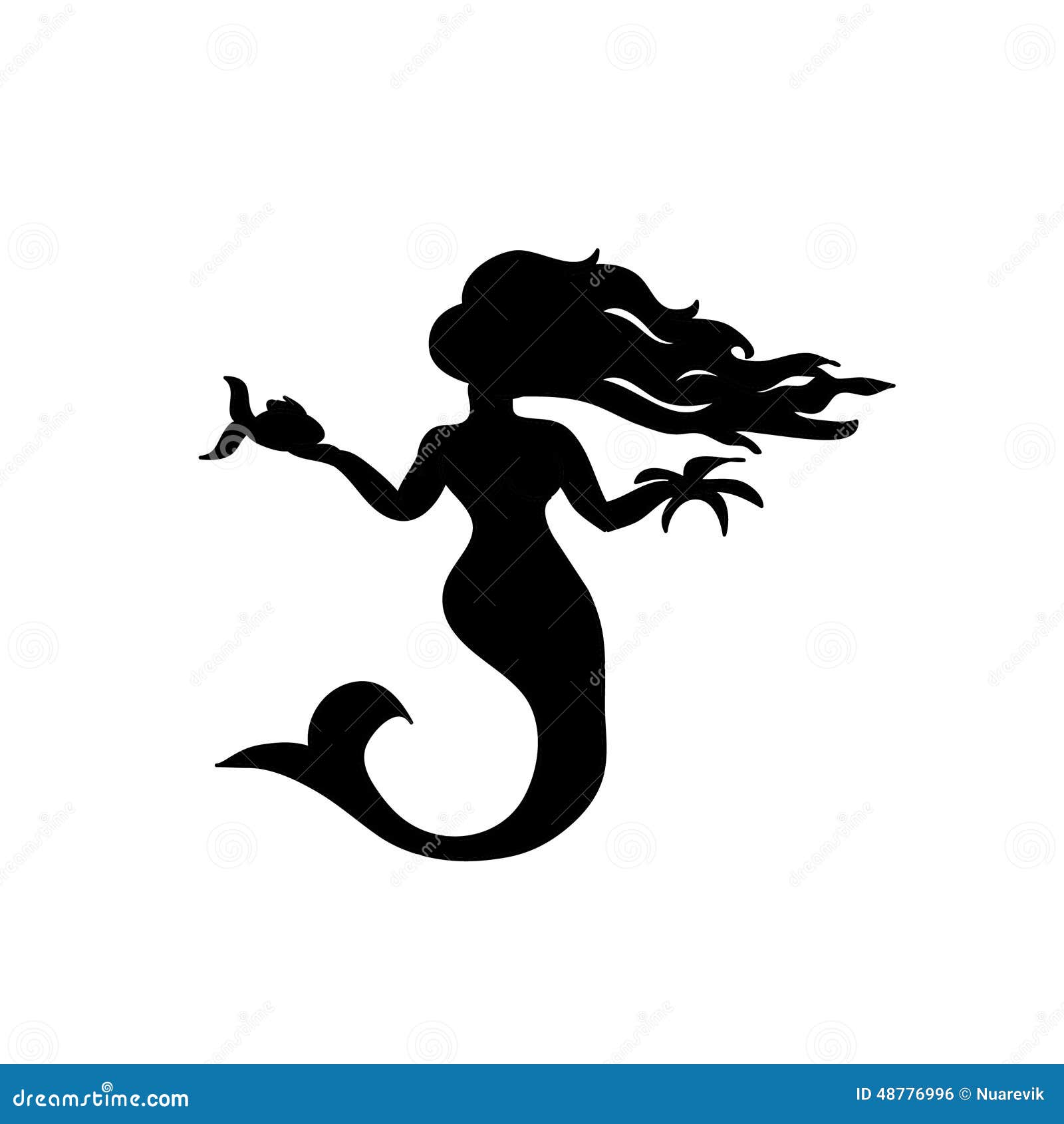 Mermaid silhouette icon stock illustration. Illustration of monochrome ...