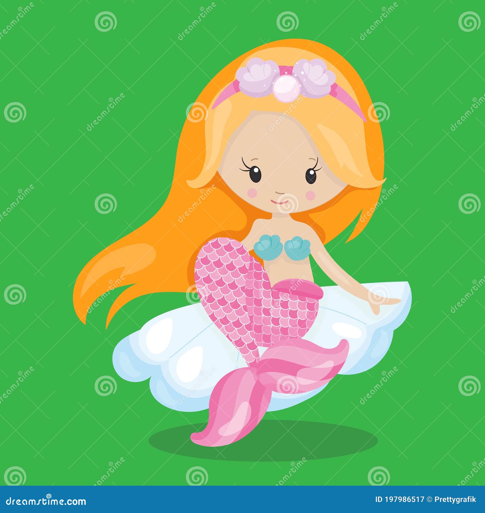 Mermaid sitting shell 04 stock vector. Illustration of sitting - 197986517
