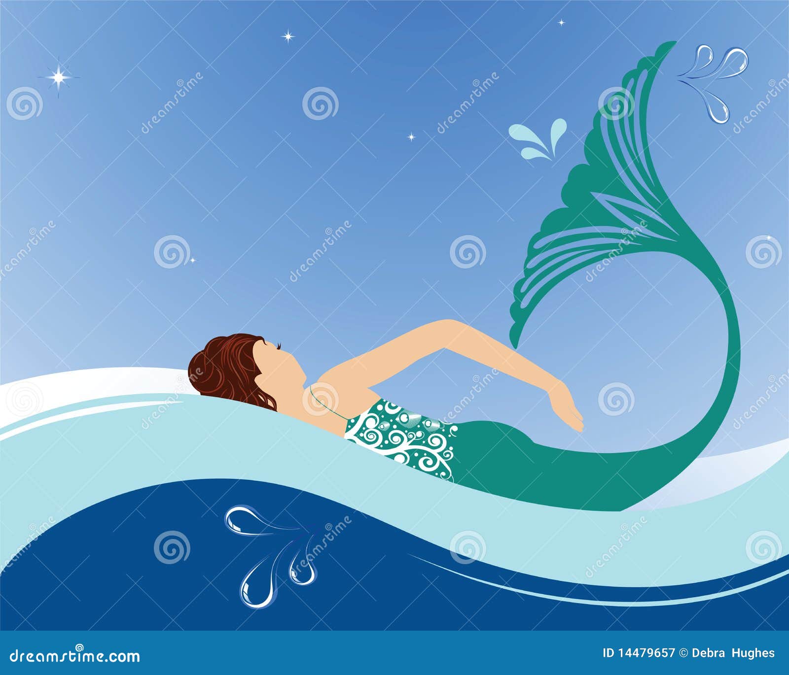 Mermaid swimming stock vector. Illustration of imagination - 14479657