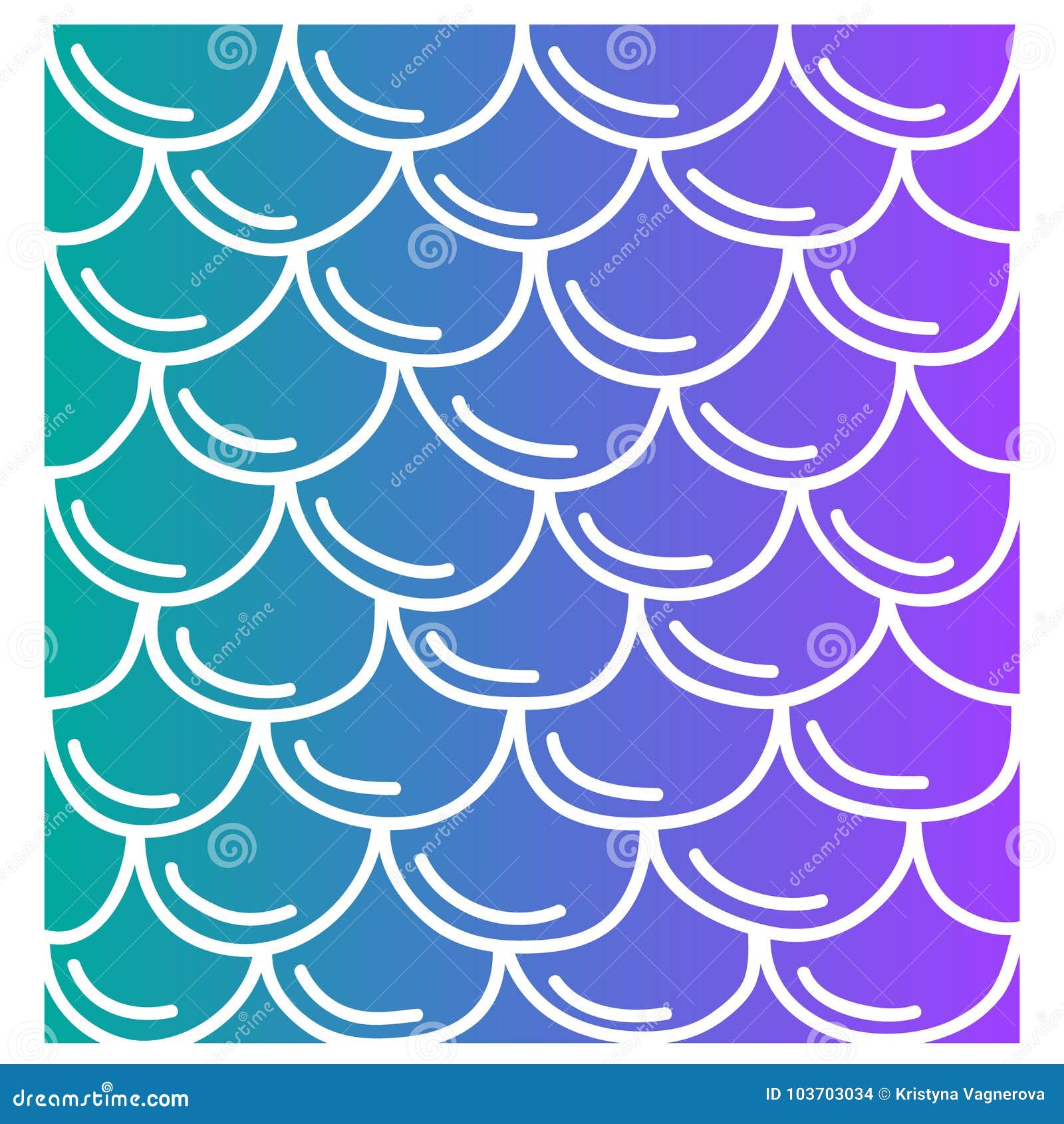 Mermaid Tail Hand Drawn Pattern Stock Vector - Illustration of color ...