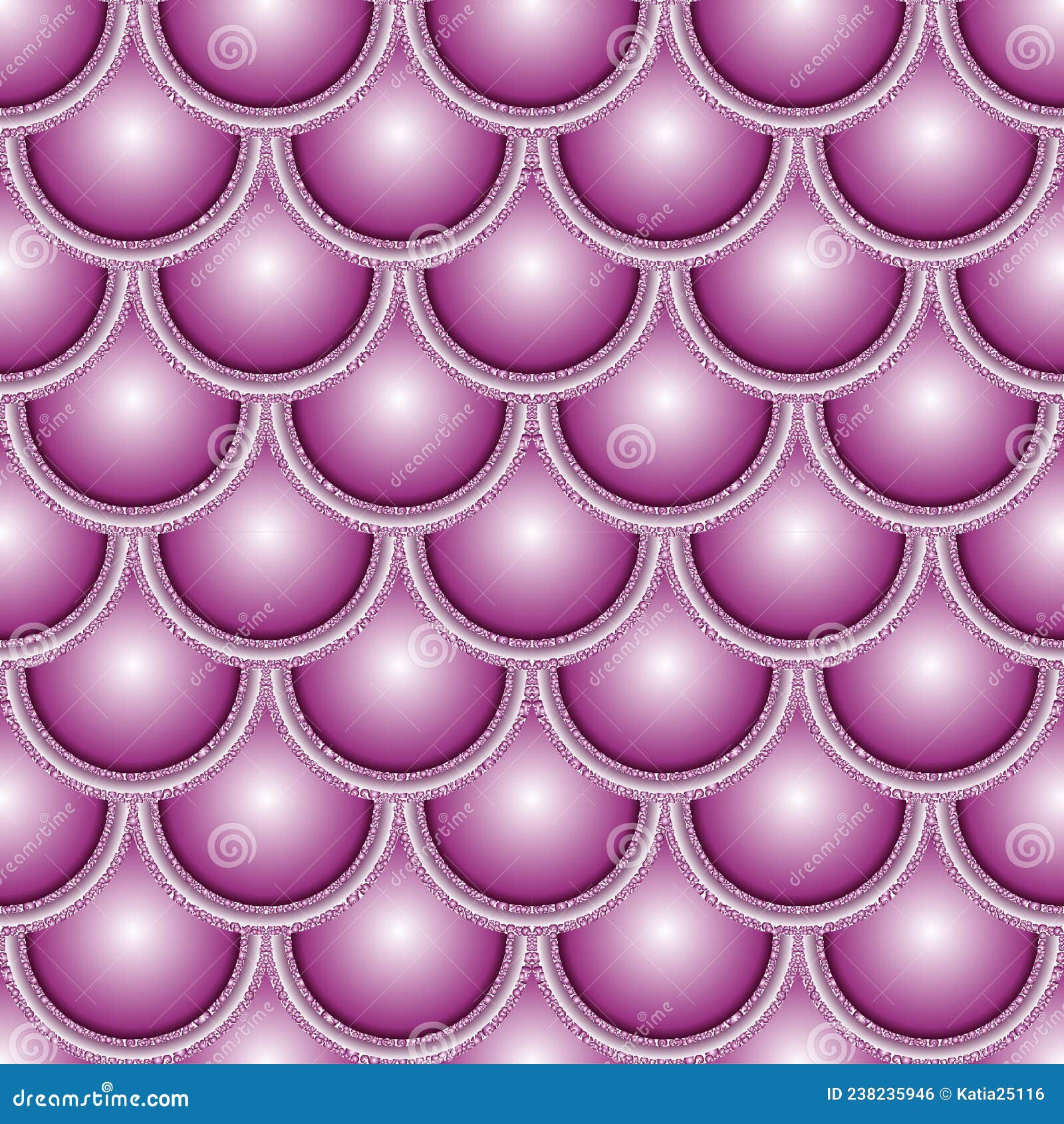 Mermaid Tale. Vector Seamless Pattern. Pink Color. Stock Vector ...