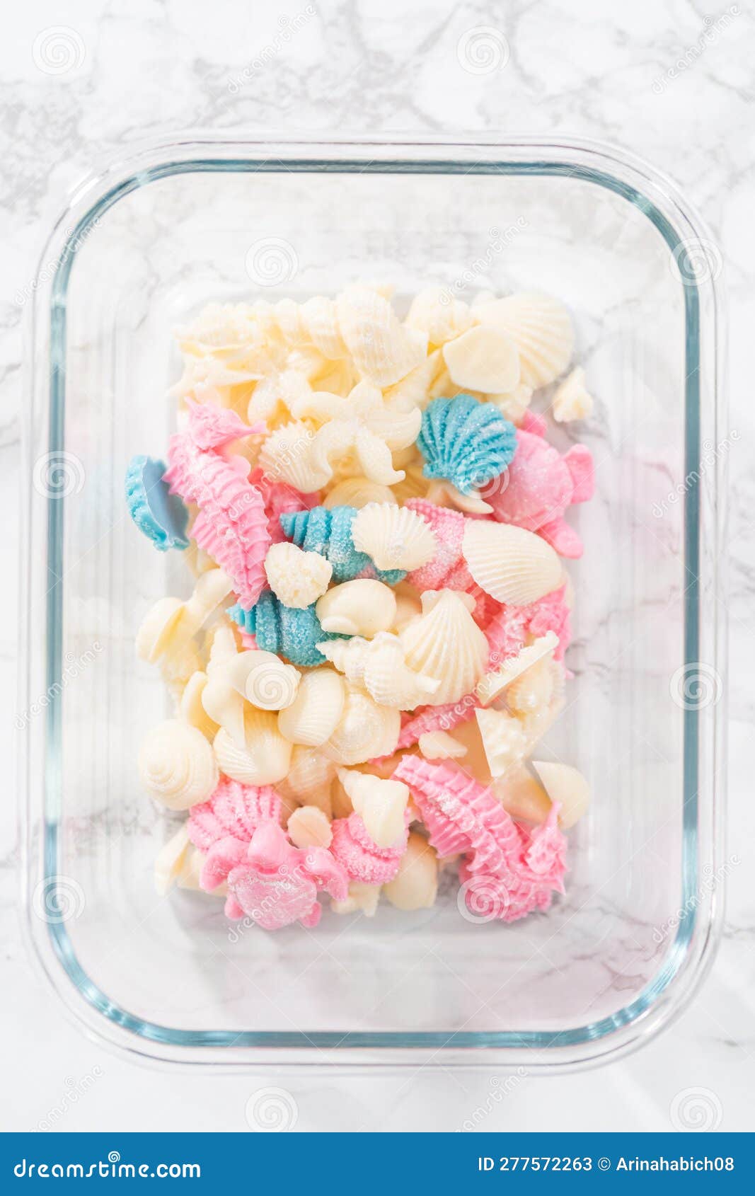 Mermaid Themed 3 Layer Vanilla Cake Stock Image - Image of seashell ...