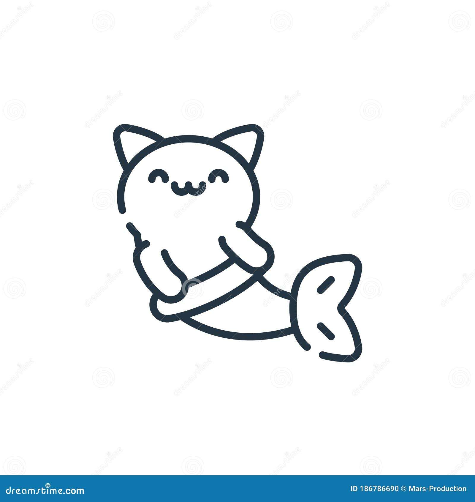 Mermaid Vector Icon. Mermaid Editable Stroke. Mermaid Linear Symbol for ...