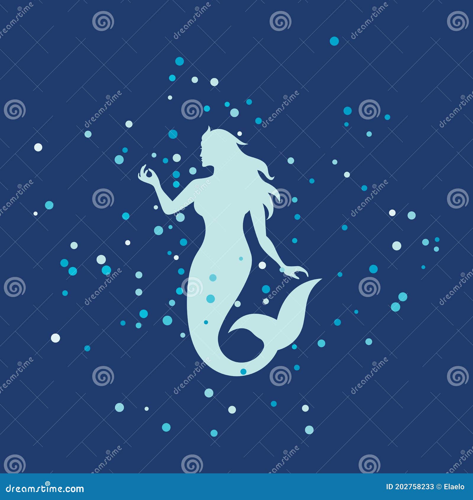 Mermaid Vector Illustration Design Stock Vector - Illustration of magic ...