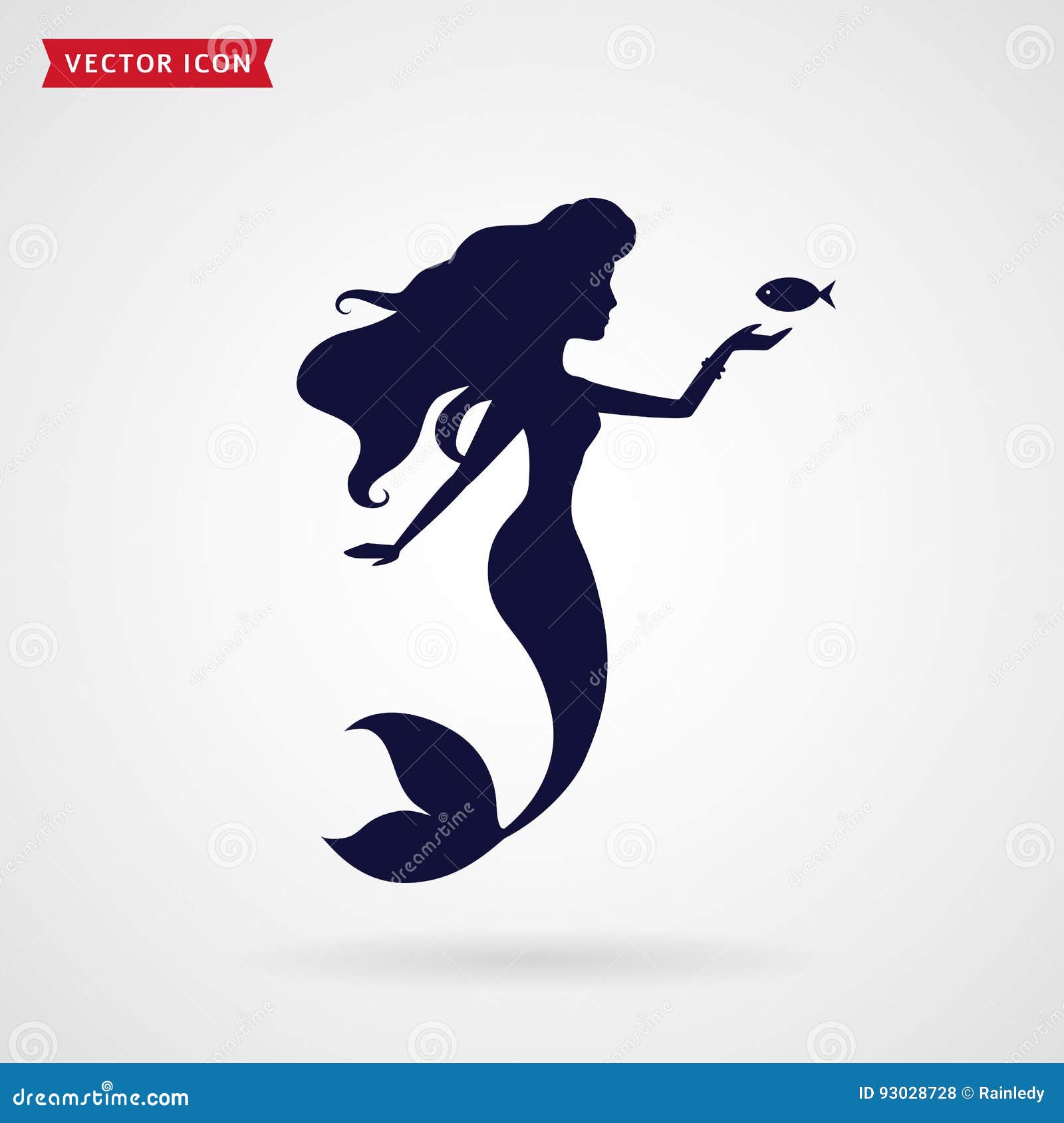 Mermaid vector silhouette. stock vector. Illustration of beautiful ...