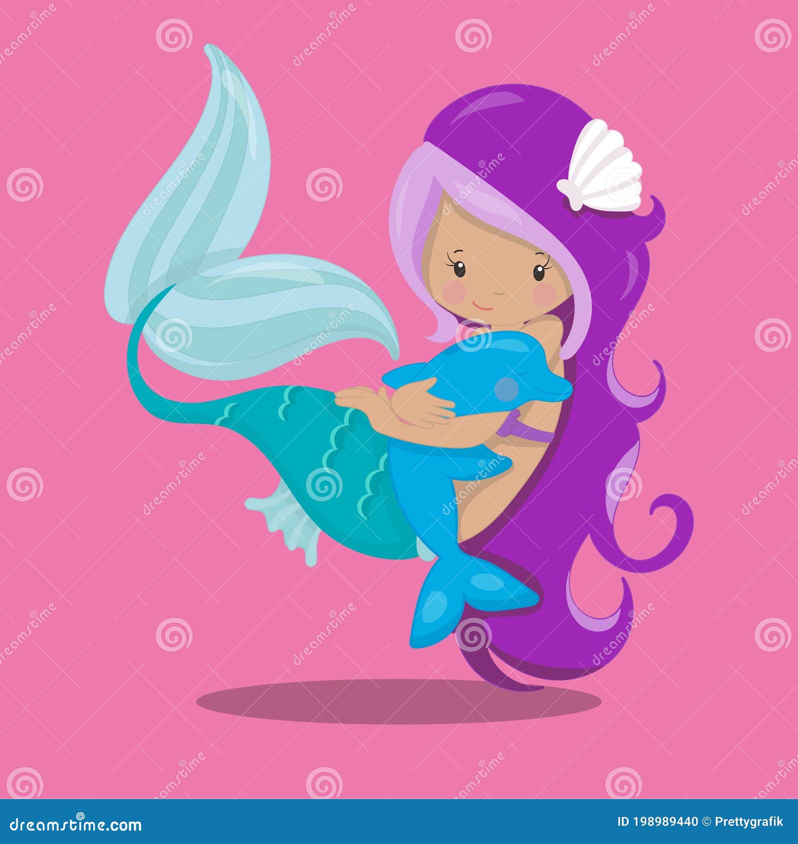 Mermaids brown 28 stock vector. Illustration of vector - 198989440