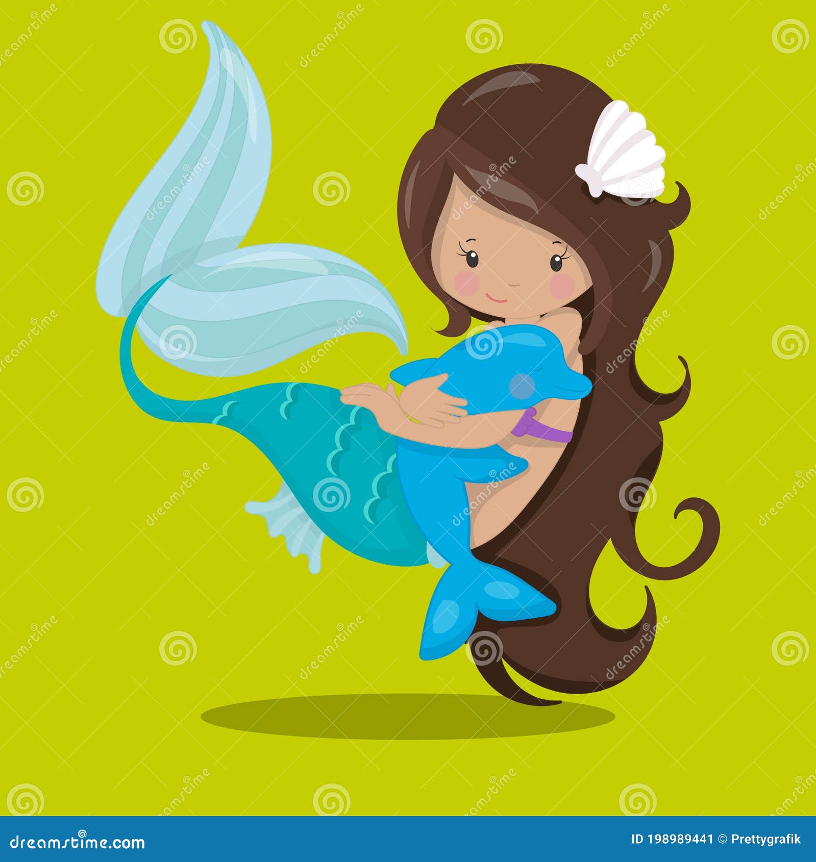 Mermaids brown 24 stock vector. Illustration of mermaids - 198989441