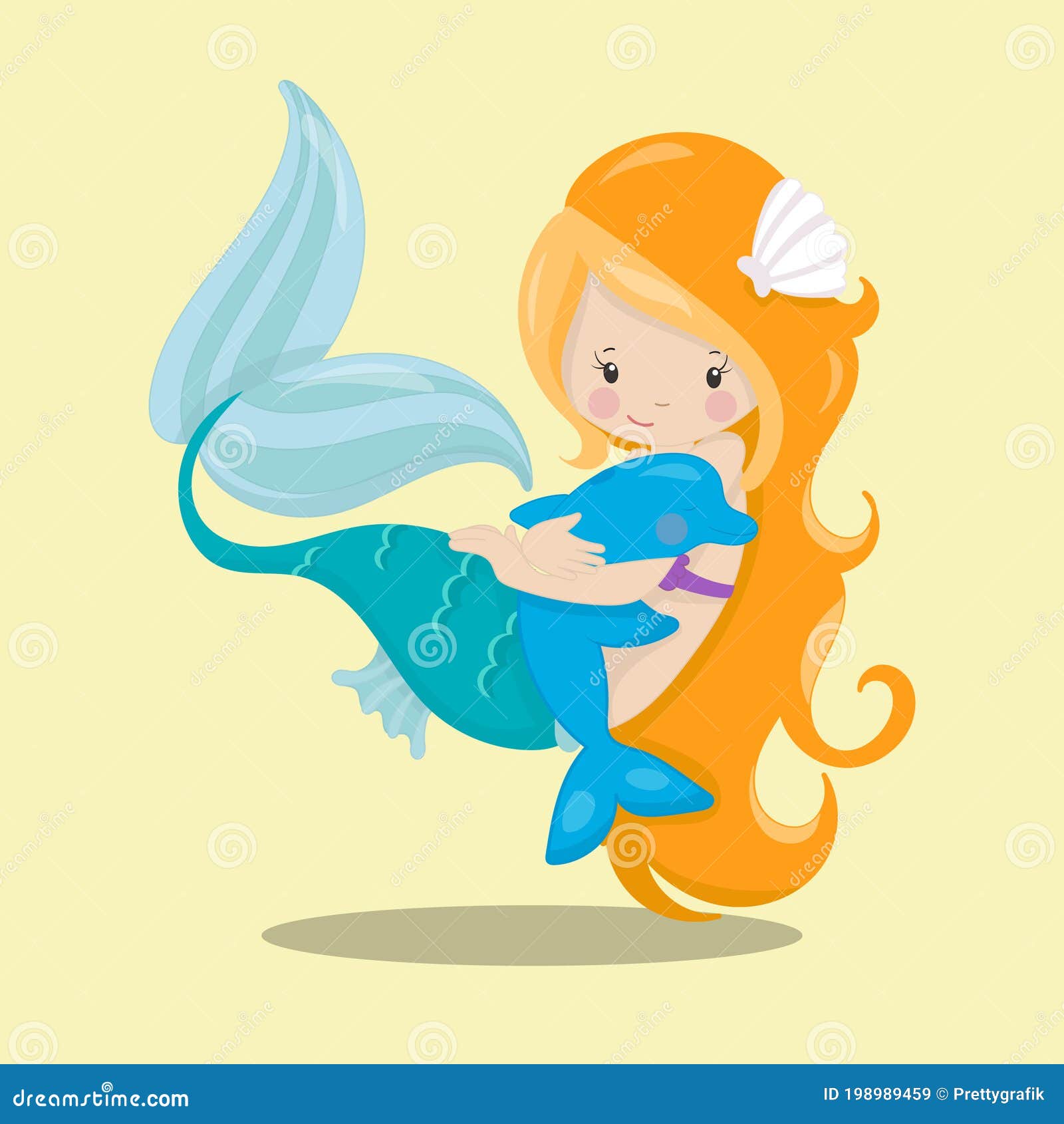 Mermaids orange 22 stock vector. Illustration of mermaids - 198989459