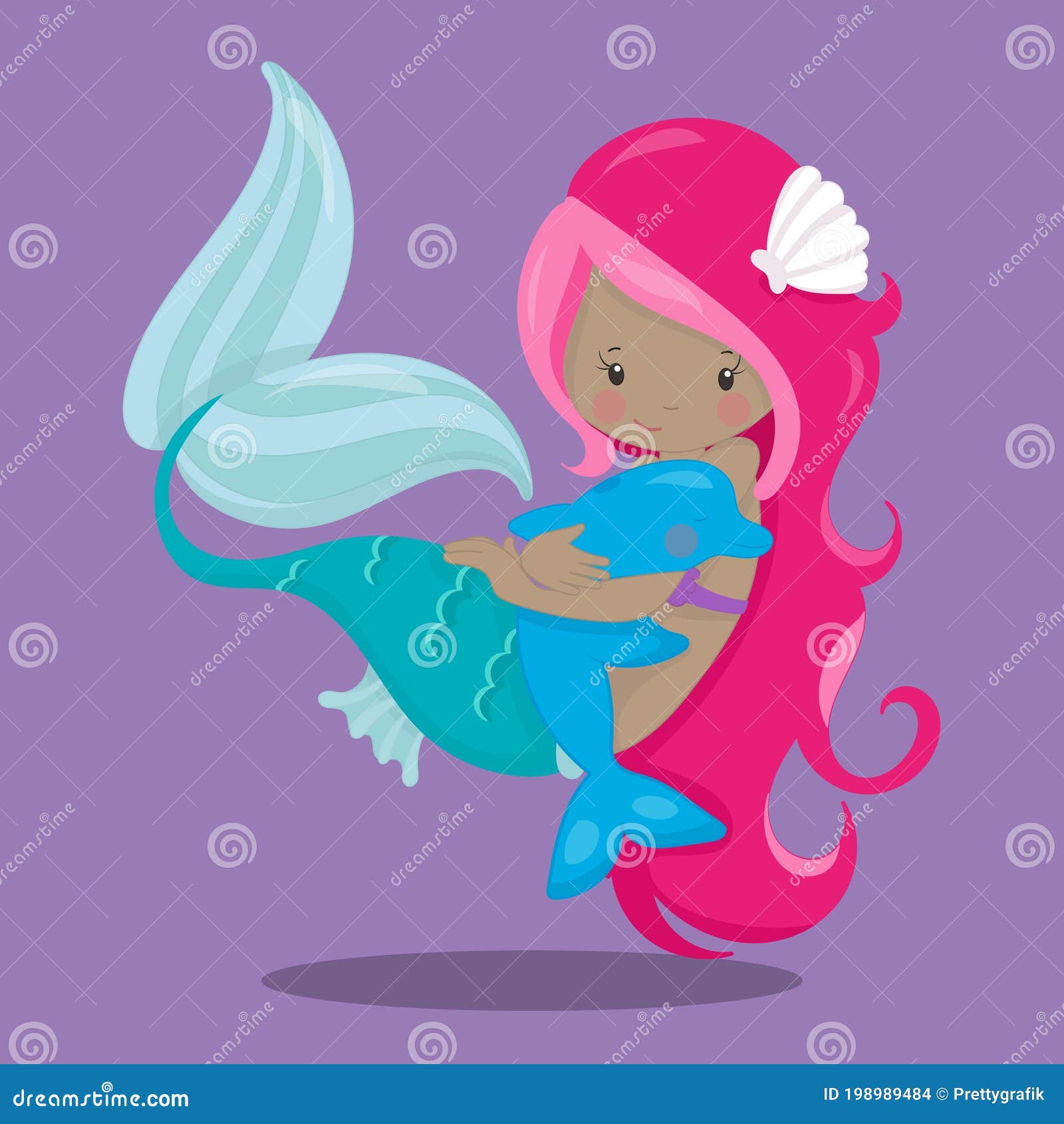 Mermaids Pink and Dolphin 04 Stock Vector - Illustration of mermaids ...