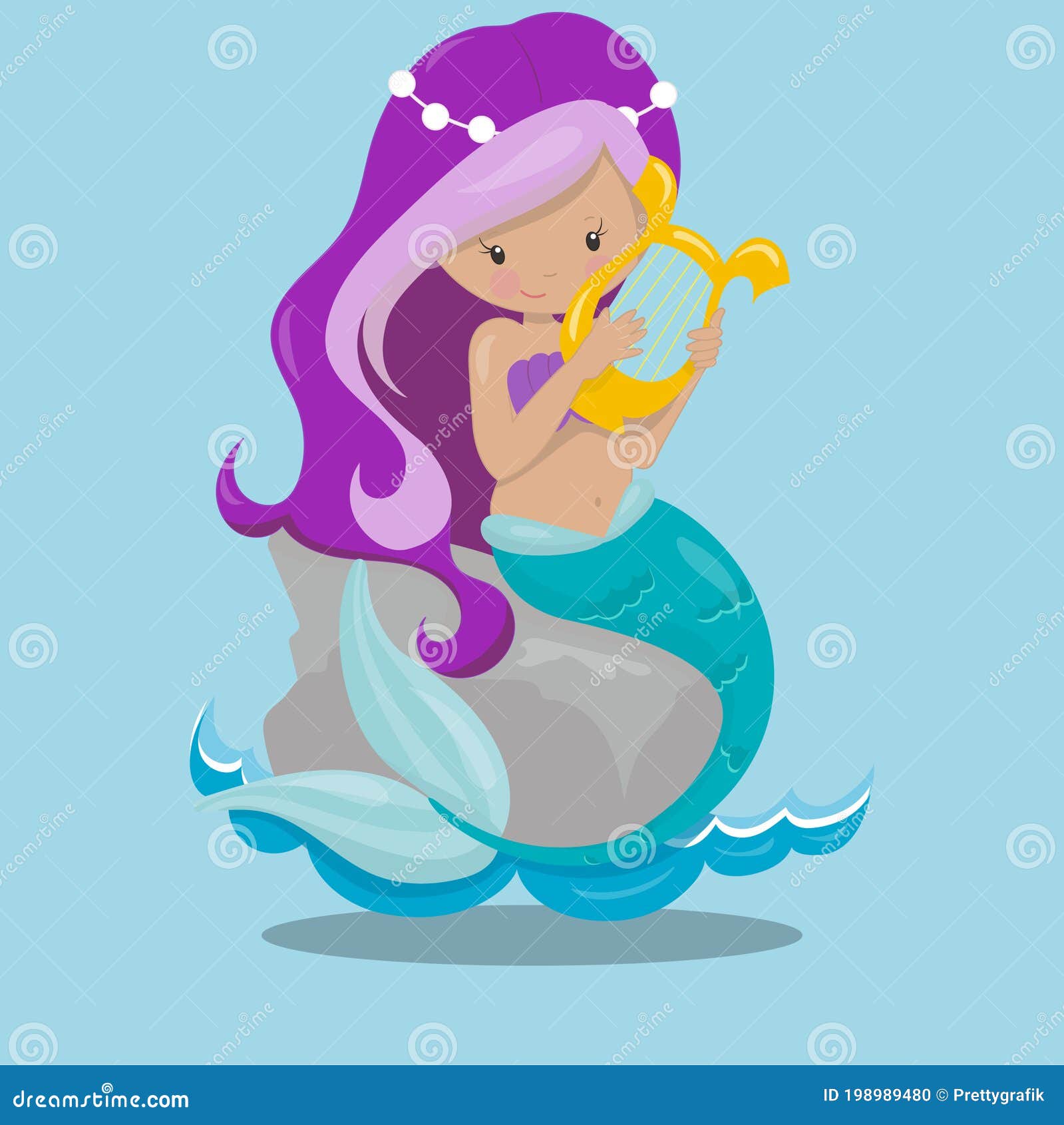 Mermaids Pink Mermaid 05 Cartoon Vector | CartoonDealer.com #198989485