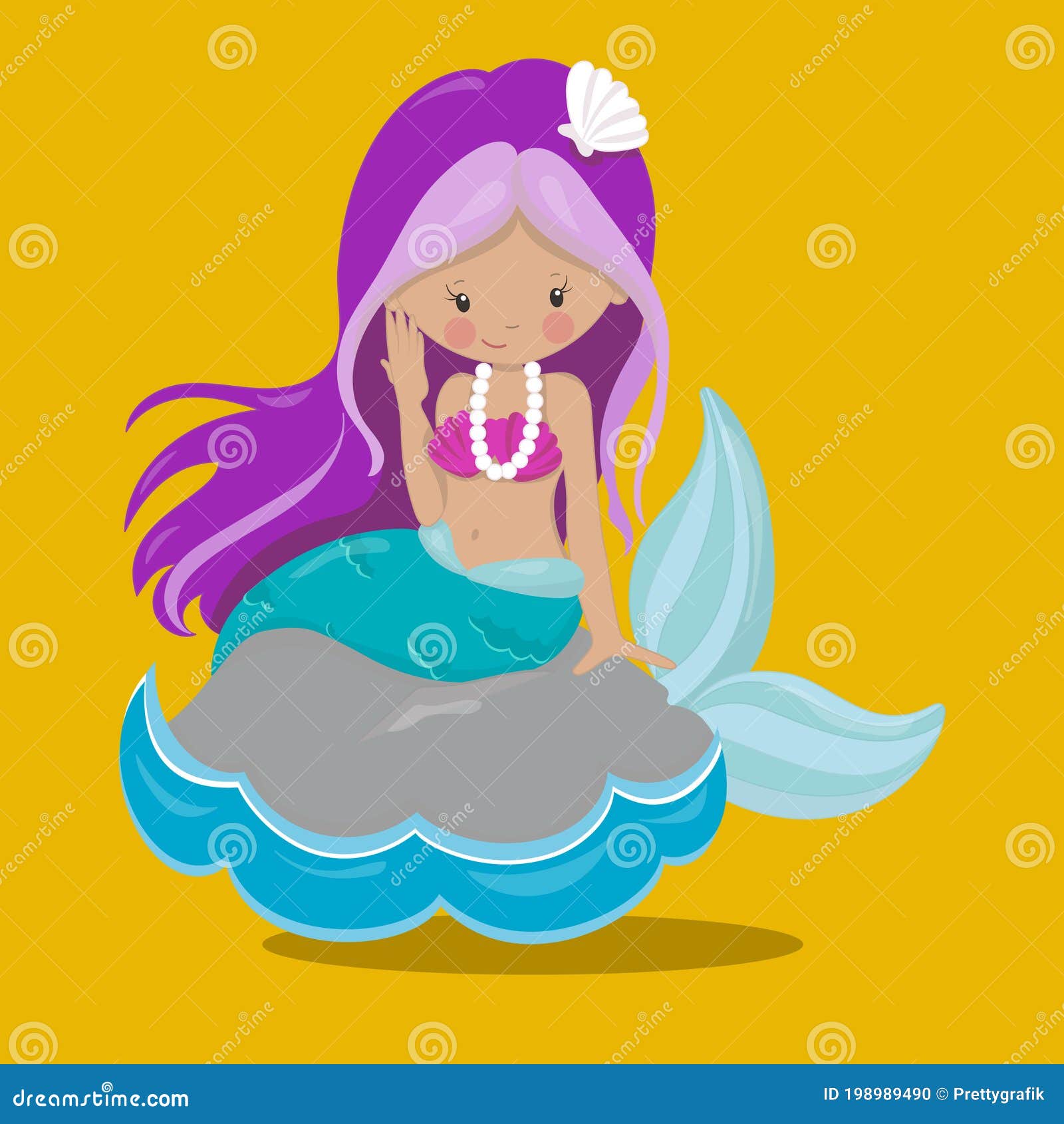Mermaids purple 06 stock vector. Illustration of mermaids - 198989490